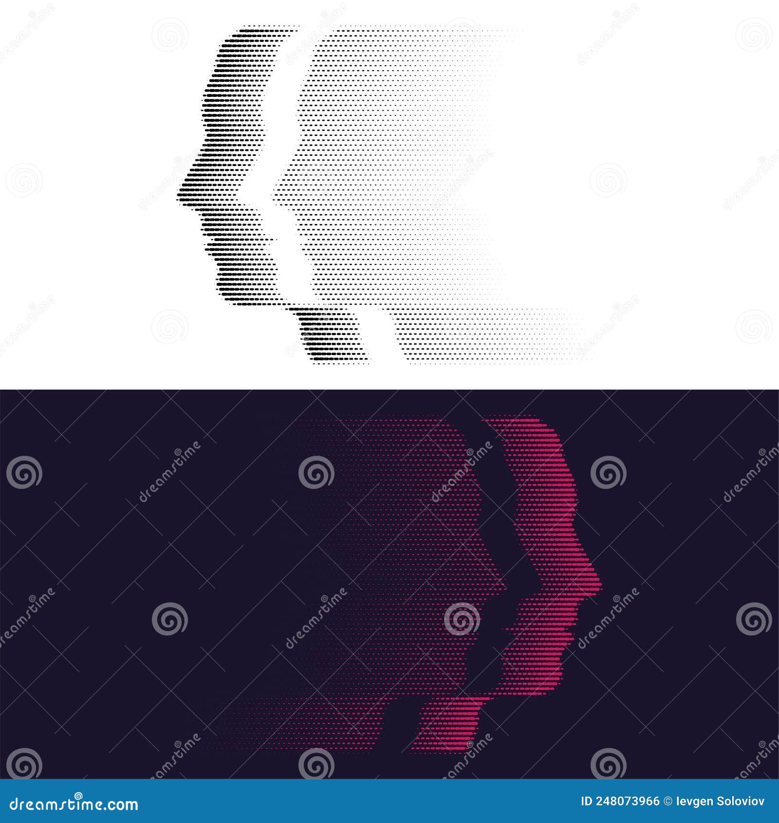 Man Head Halftone Silhouettes Stock Vector - Illustration of persona ...