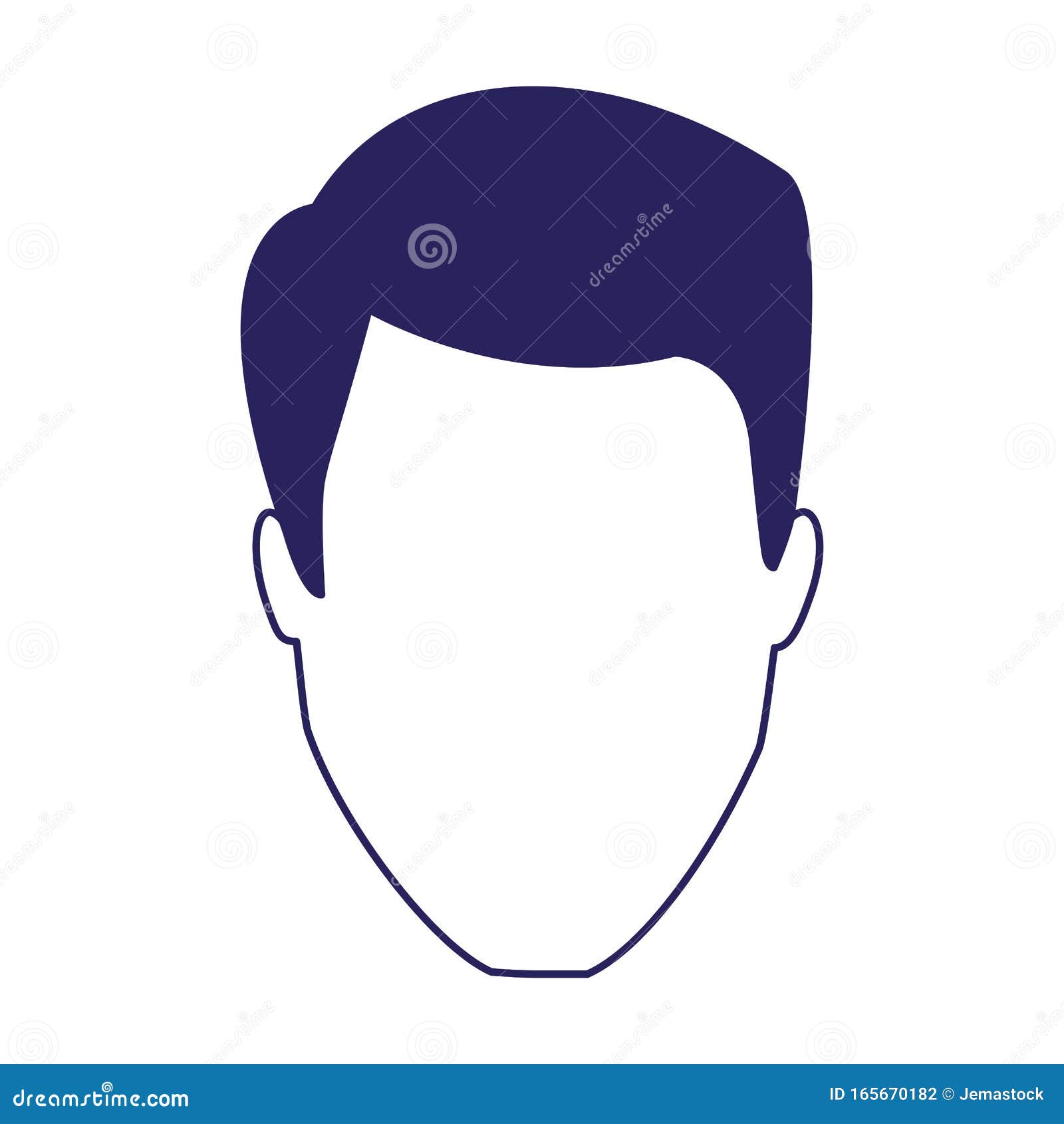 Man head icon, flat design stock vector. Illustration of faceless ...