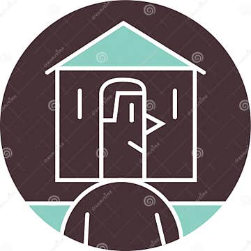 Man with head inside house stock illustration. Illustration of human ...