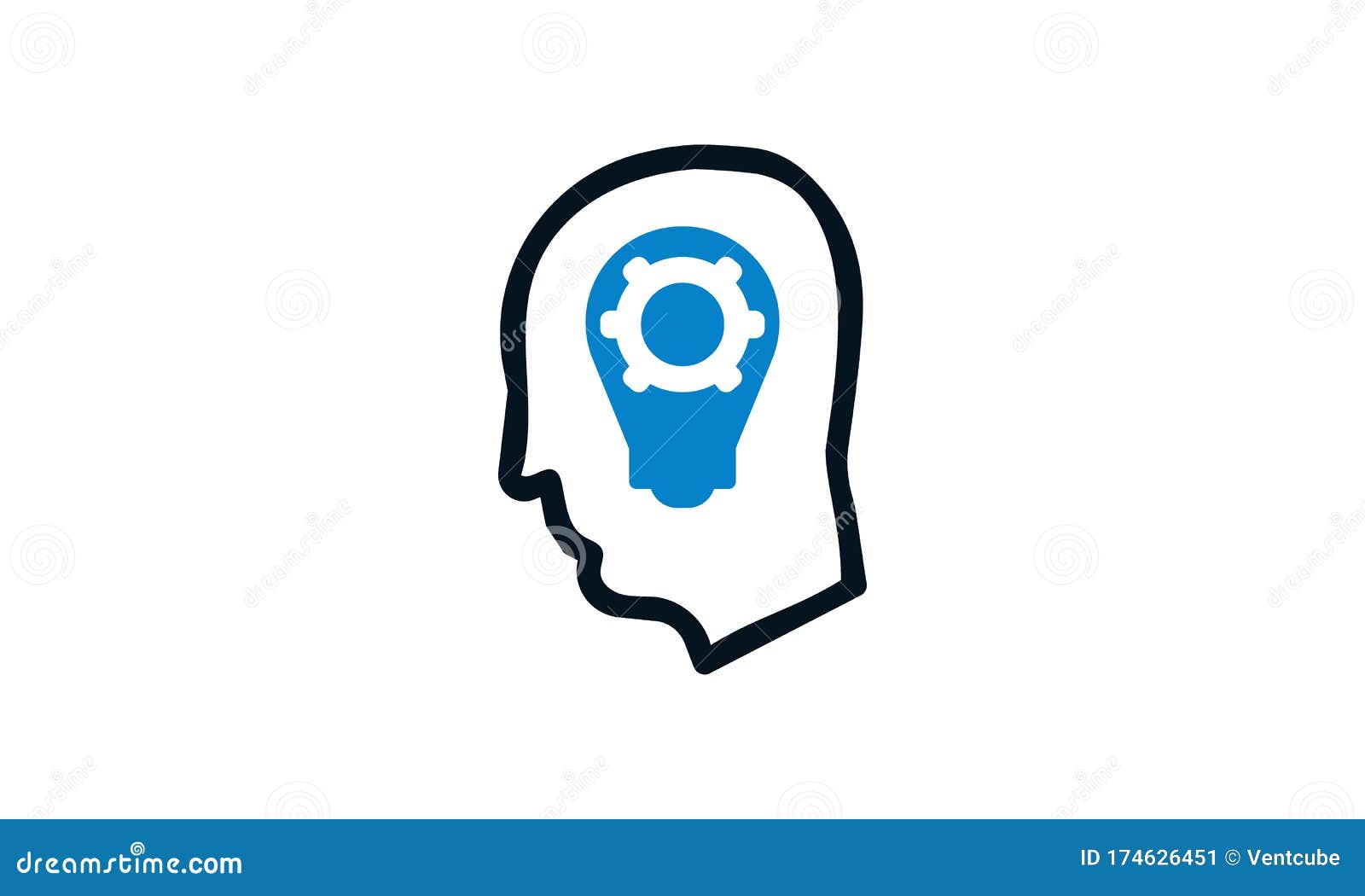 Man Head Mind Thinking Vector Icon Stock Illustration - Illustration of ...