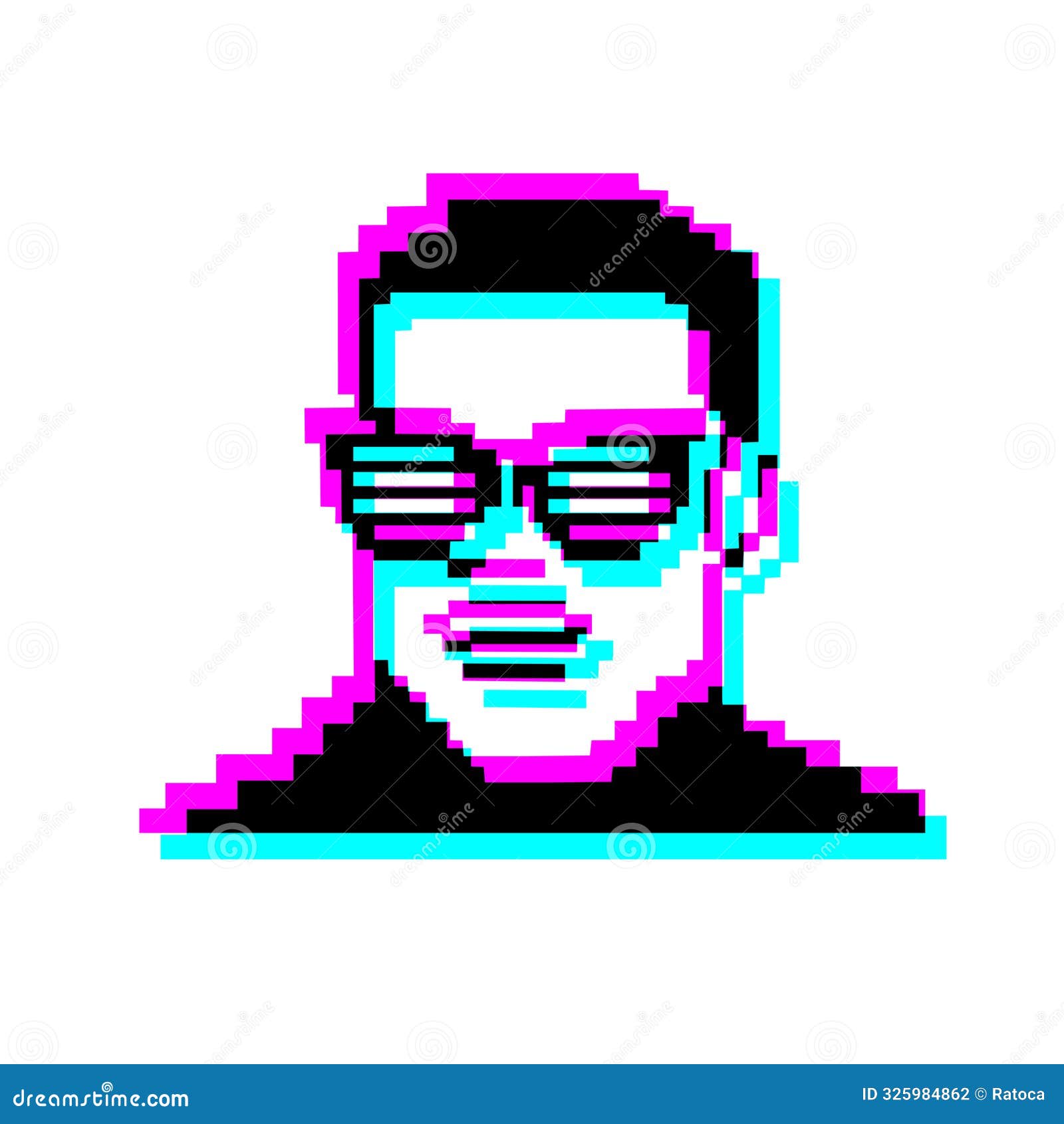 Man head pixel art stock vector. Illustration of embroidery - 325984862