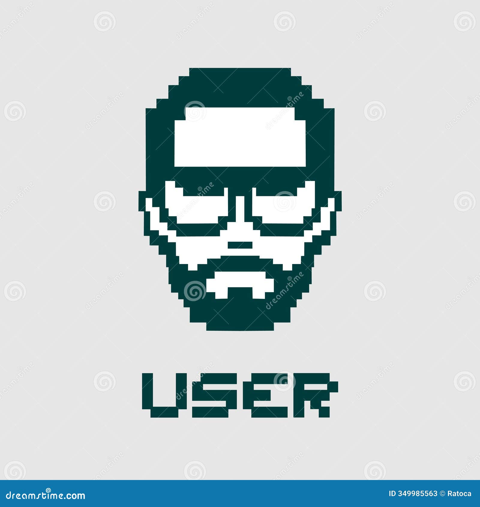 Man head pixel art stock illustration. Illustration of design - 349985563