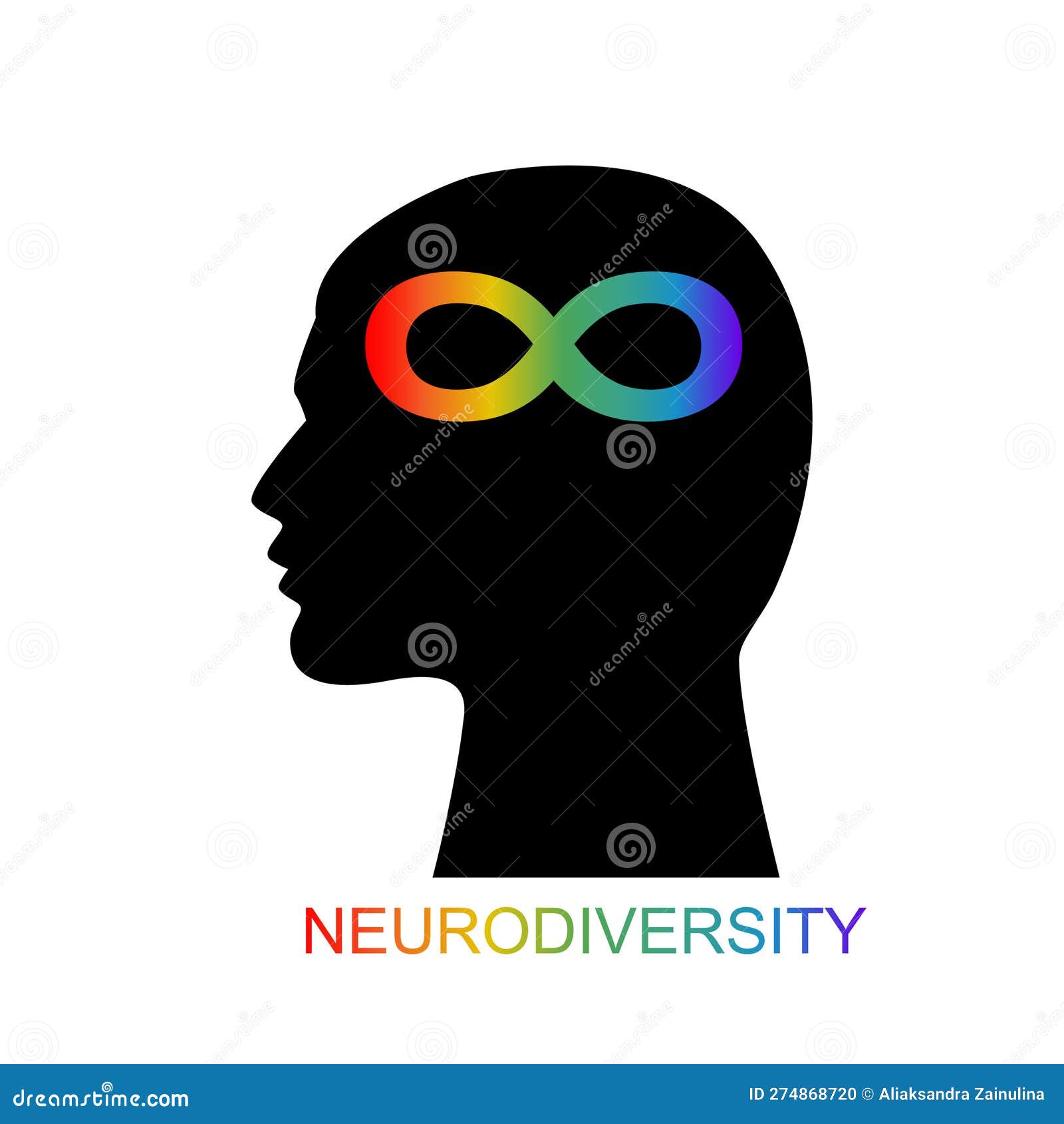 Man Head Profile with Rainbow Infinity Symbol Stock Vector ...