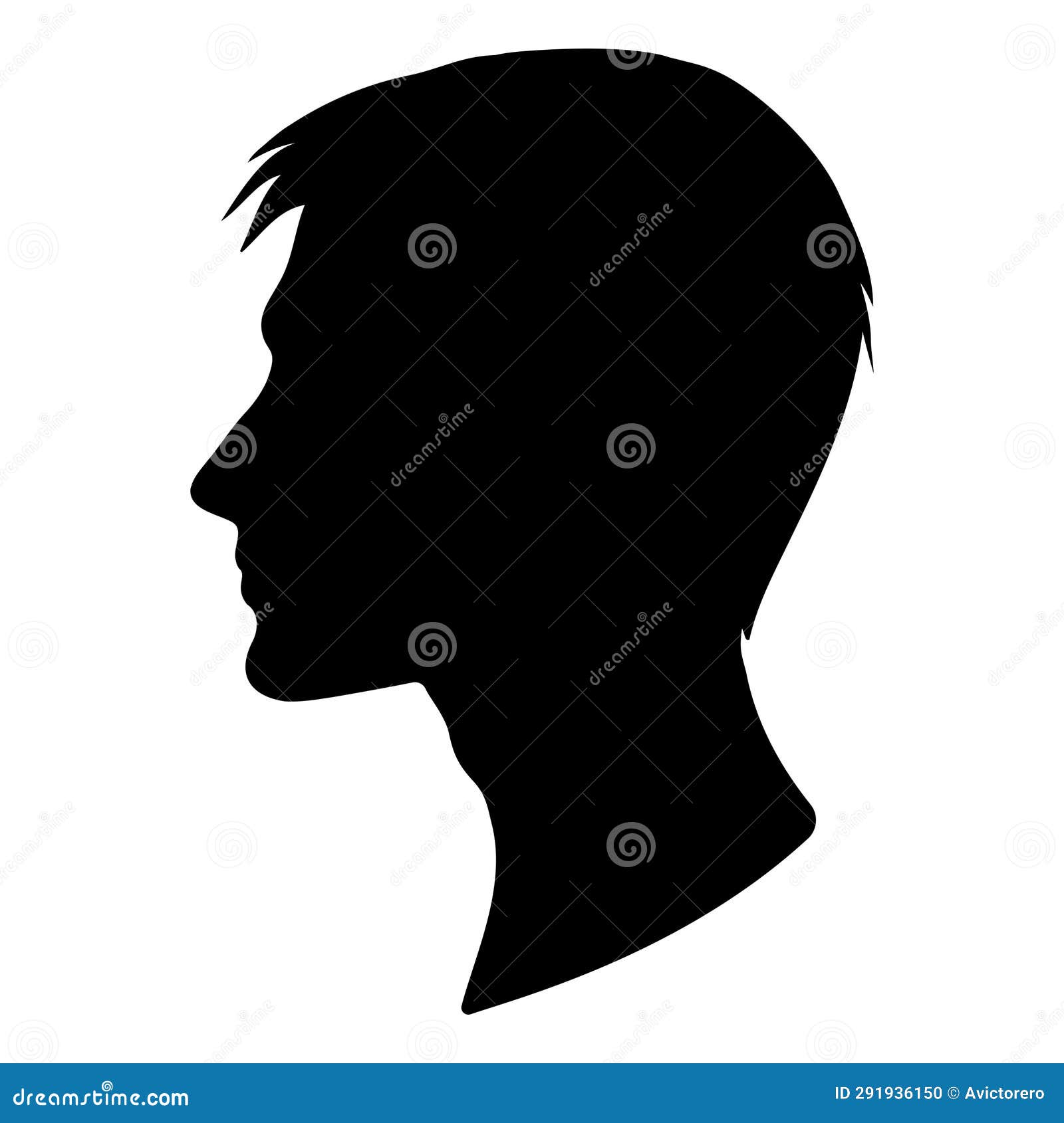 Man Head Profile Silhouette Avatar Stock Vector - Illustration of ...