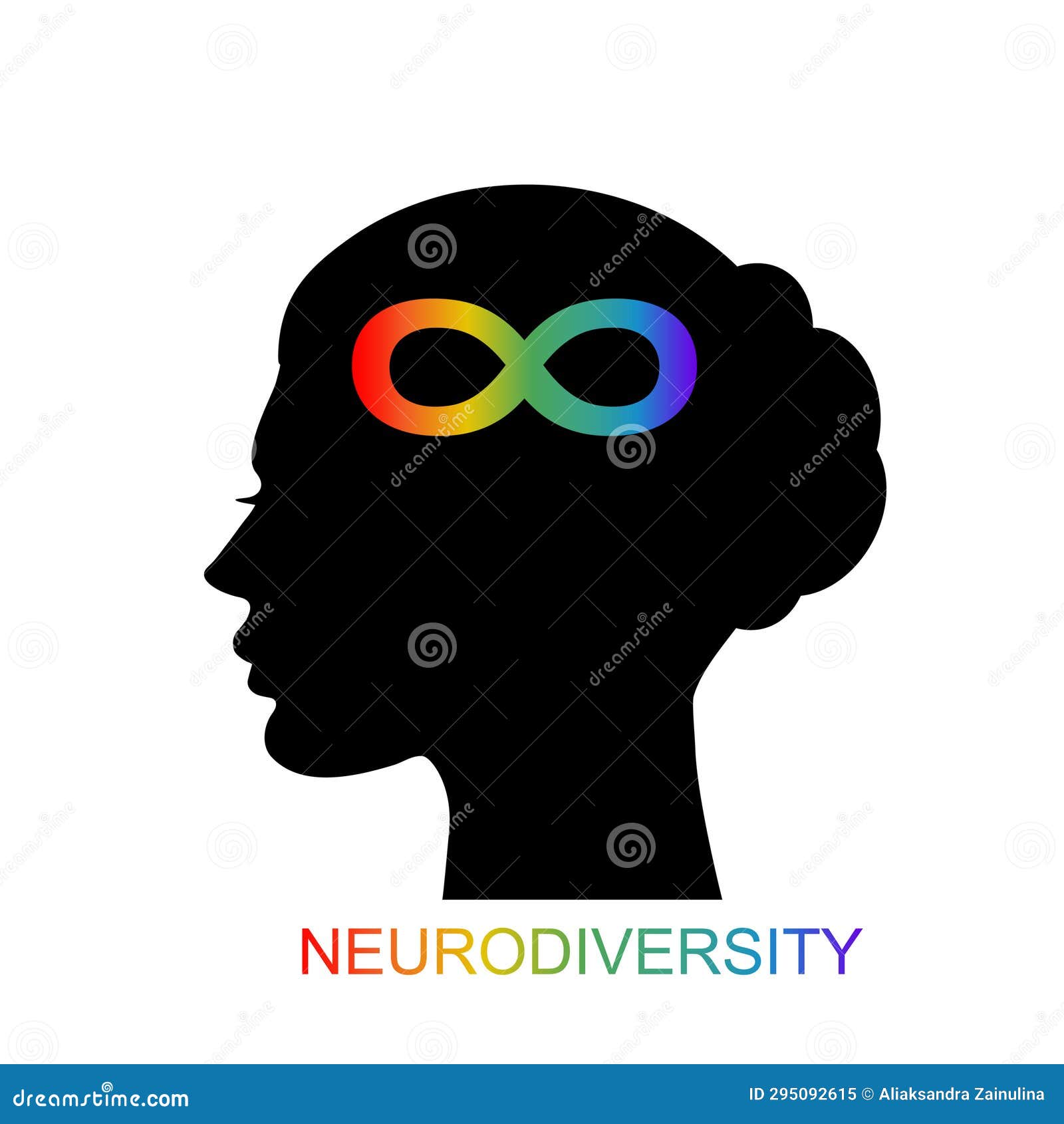 Man Head with Rainbow Infinity Symbol Stock Illustration - Illustration ...