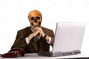 Man in Head Skull with Laptop Computer Stock Photo - Image of harm ...