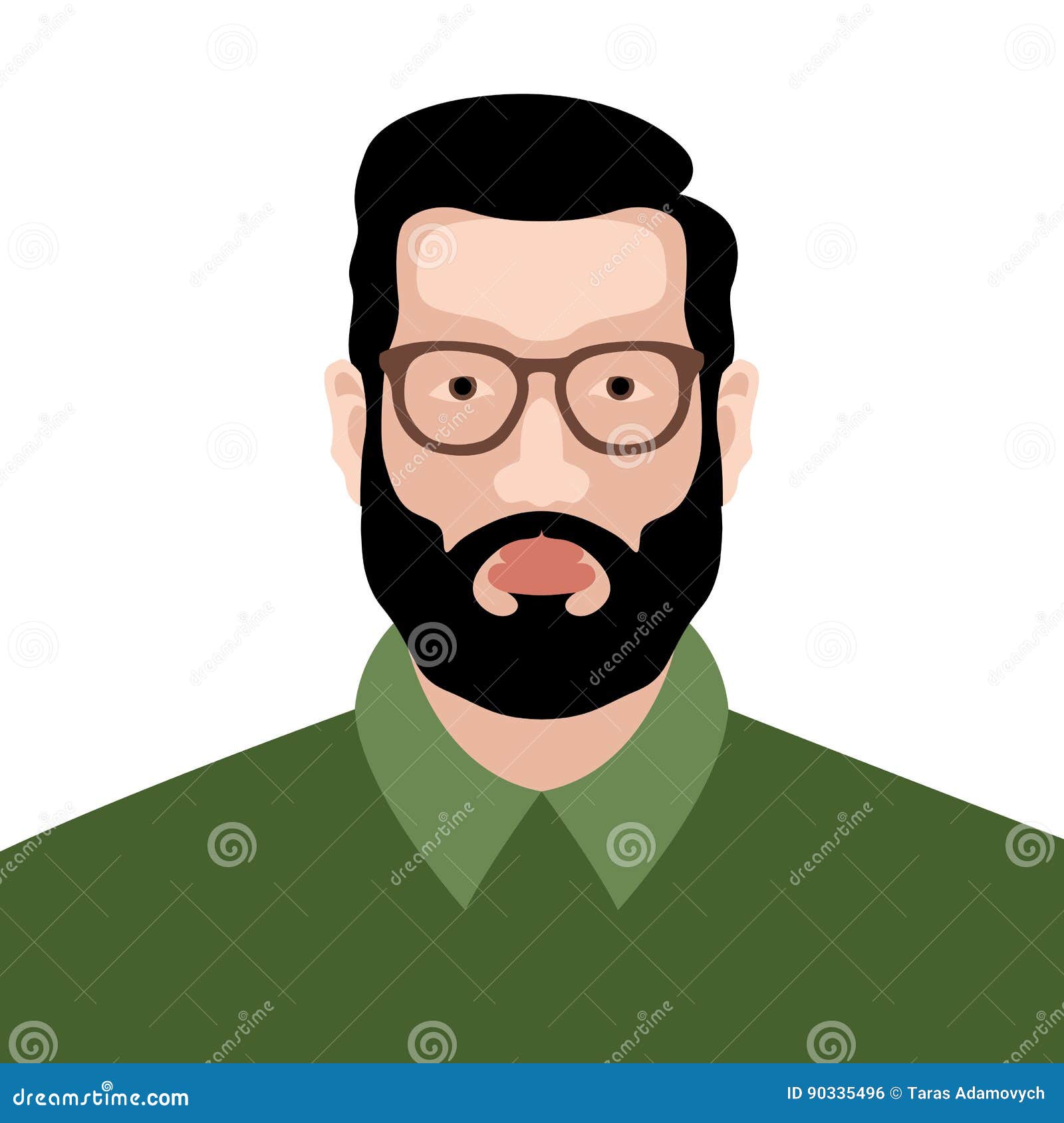 Man Head Vector Illustration Style Flat Front Stock Vector ...