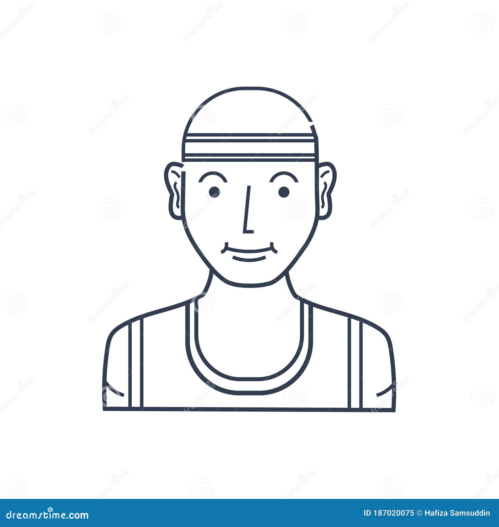 Man with Headband. Vector Illustration Decorative Design Stock Vector ...