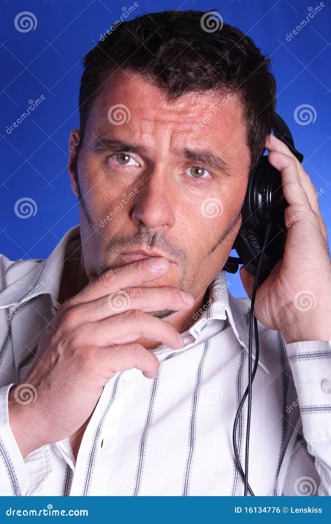 Man with headphones stock photo. Image of headphones - 16134776