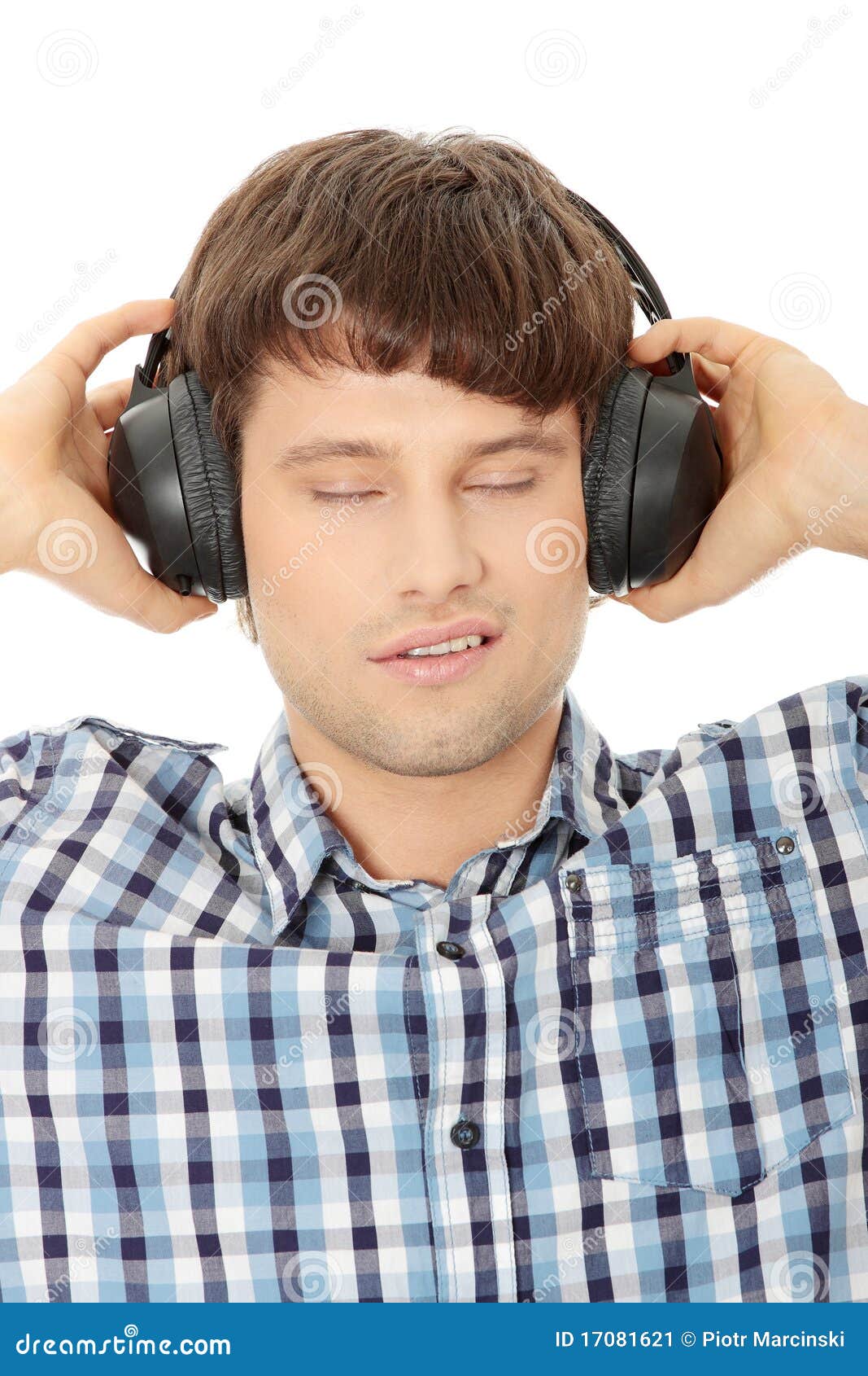 Man with headphones stock image. Image of energy, positive - 17081621