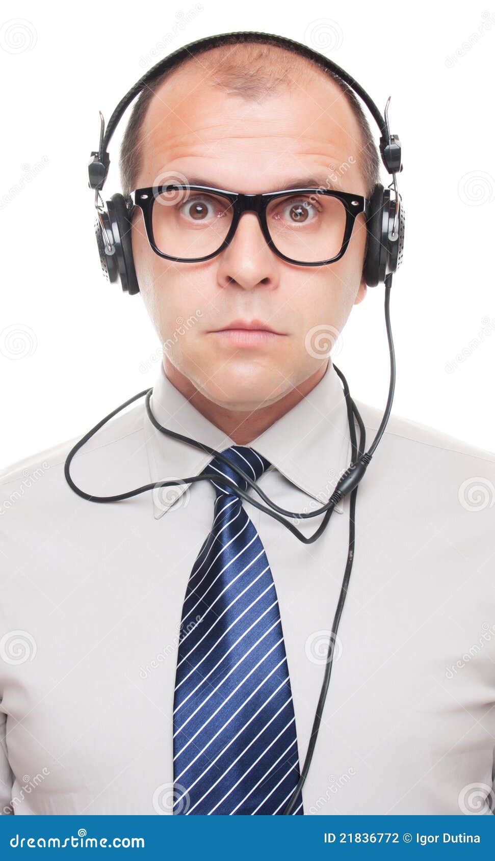 Man with headphones stock photo. Image of music, white - 21836772