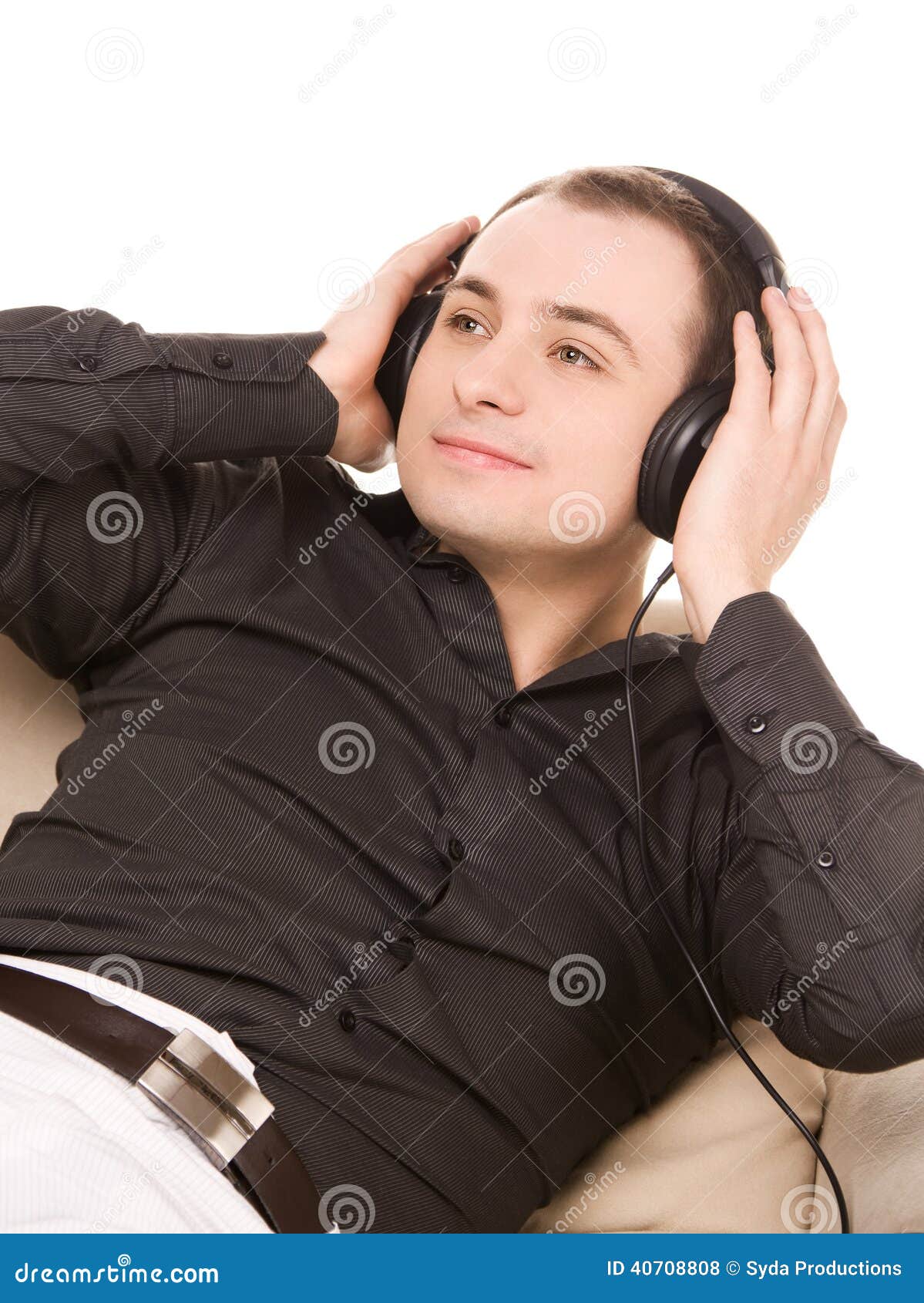 Man in headphones stock photo. Image of enjoyment, leisure - 40708808