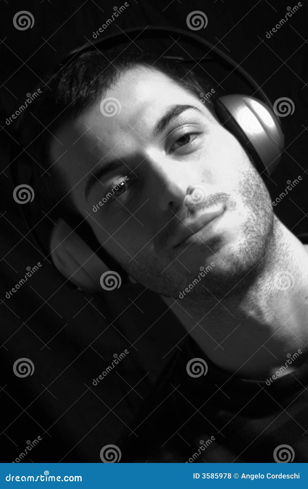 Man with Headphones Concept Stock Photo - Image of ears, head: 3585978