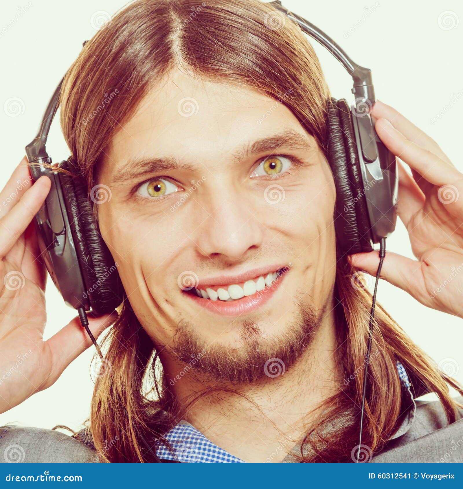 Man With Headphones Listening To Music Leisure Stock Image Image Of