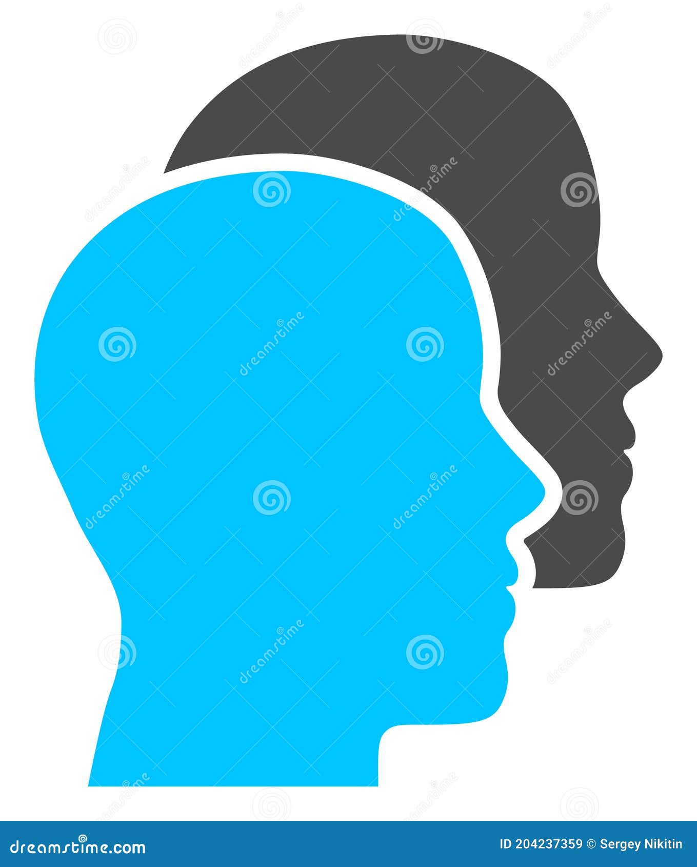 Man Heads Flat Icon Illustration Stock Vector - Illustration of male ...