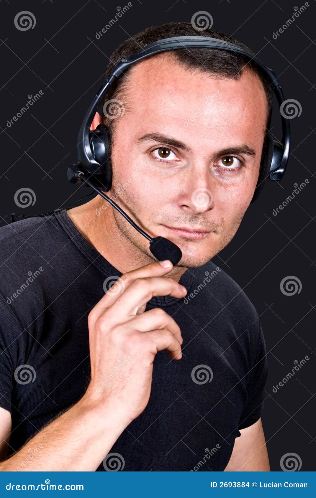 Man with headset stock photo. Image of listen, working - 2693884
