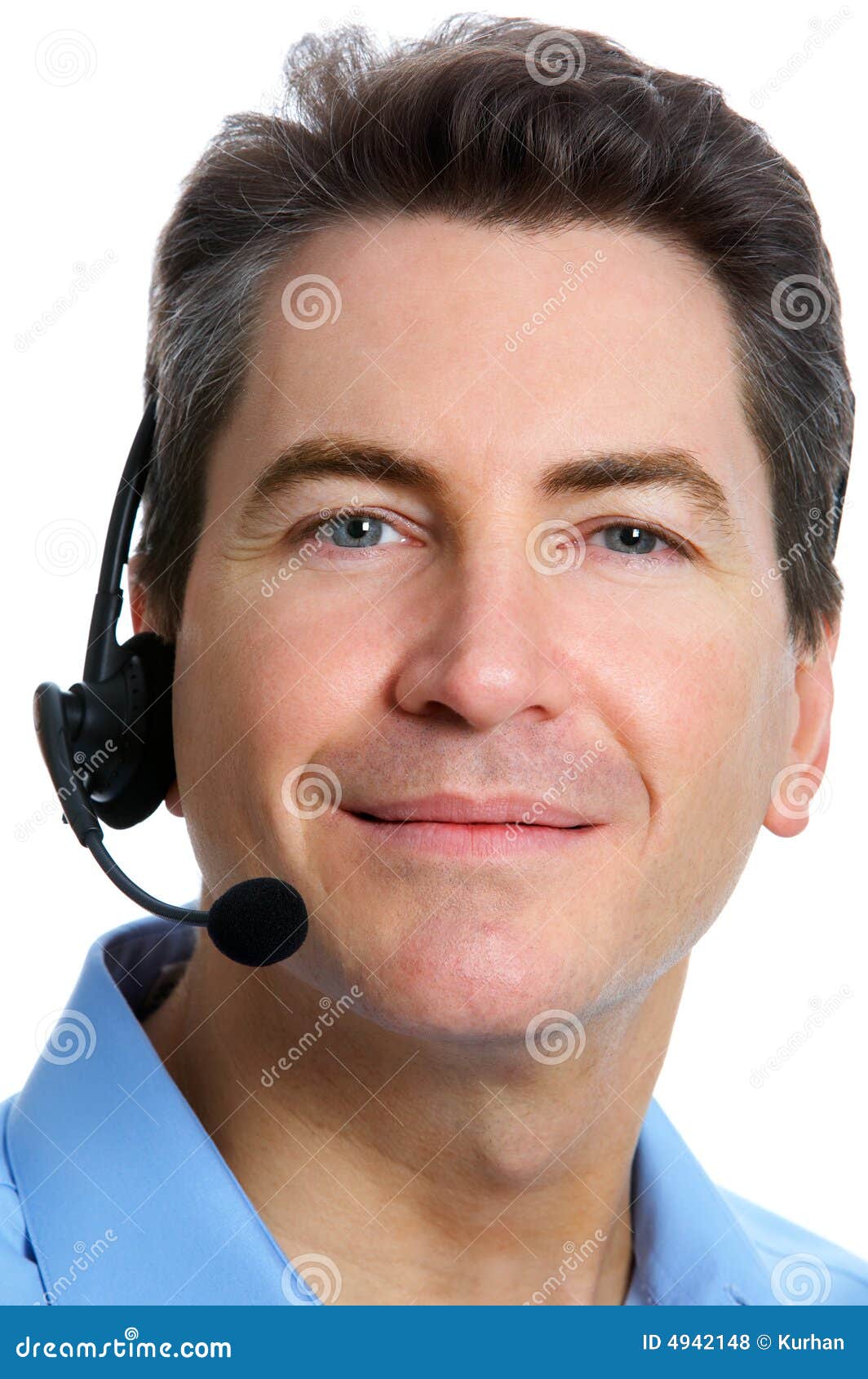 Man with Headset stock photo. Image of white, phone, call - 4942148