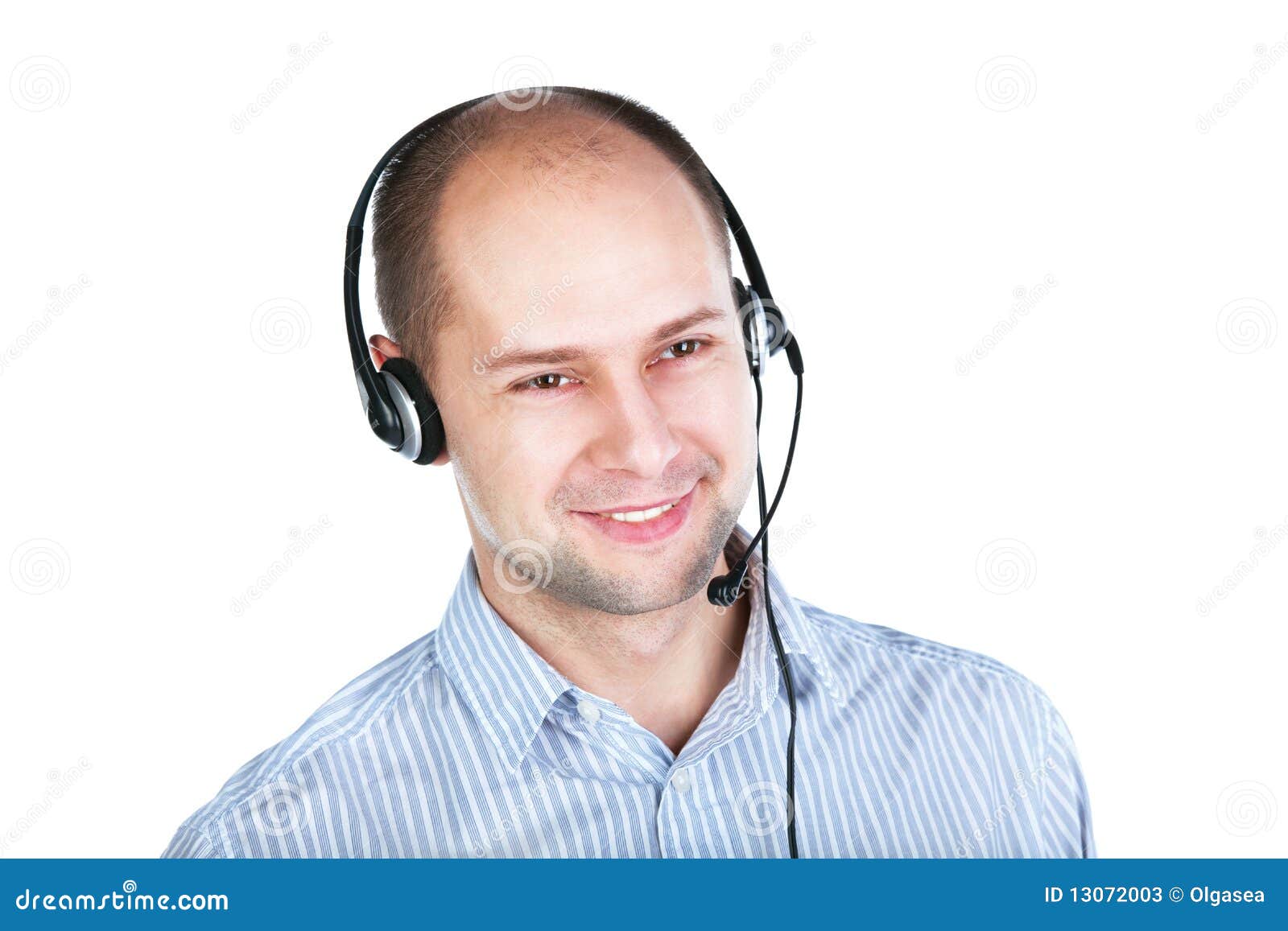 Man with Headset with a Boom Microphone Stock Image - Image of repair ...