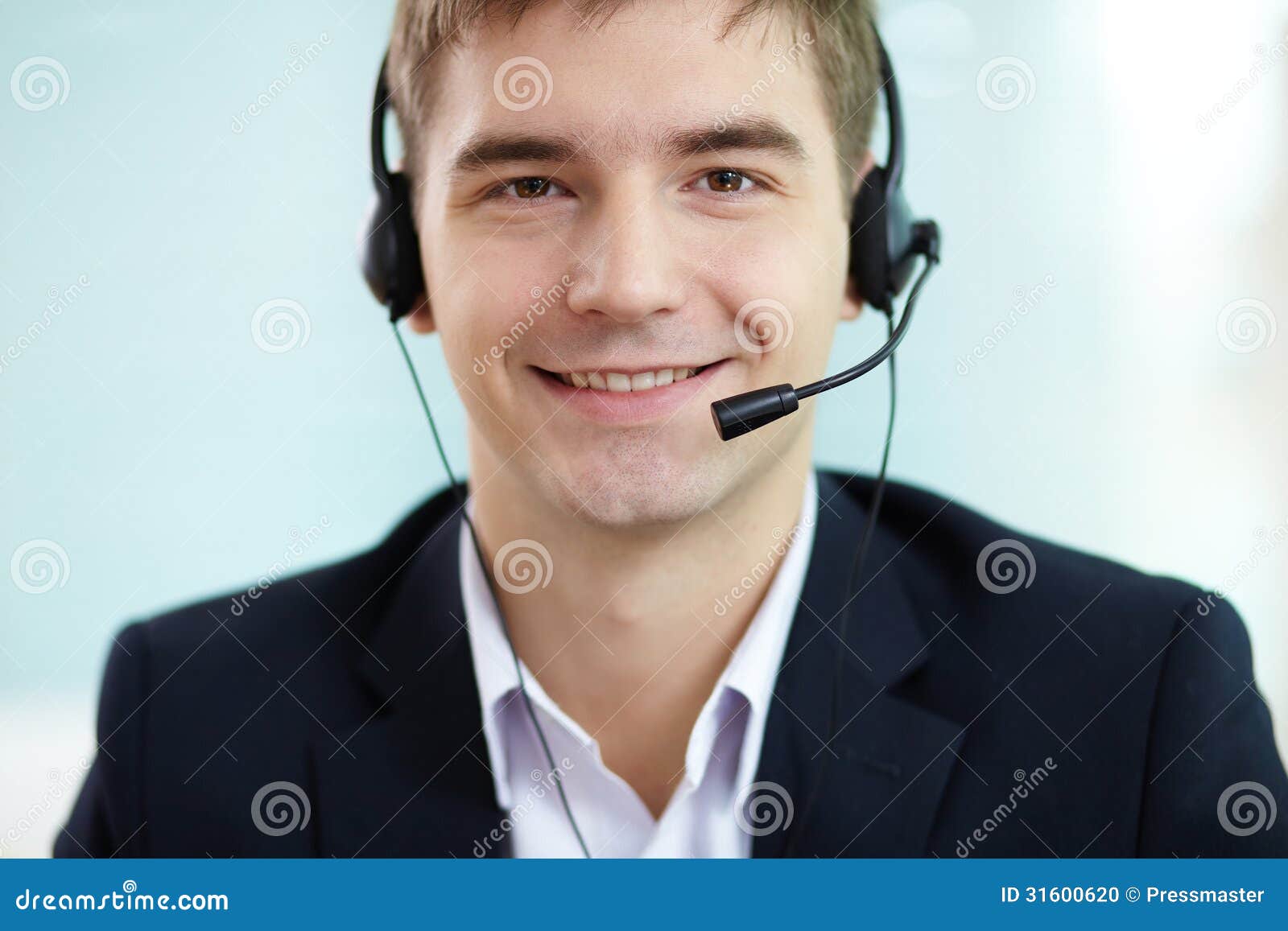 Man with headset stock photo. Image of glance, executive - 31600620
