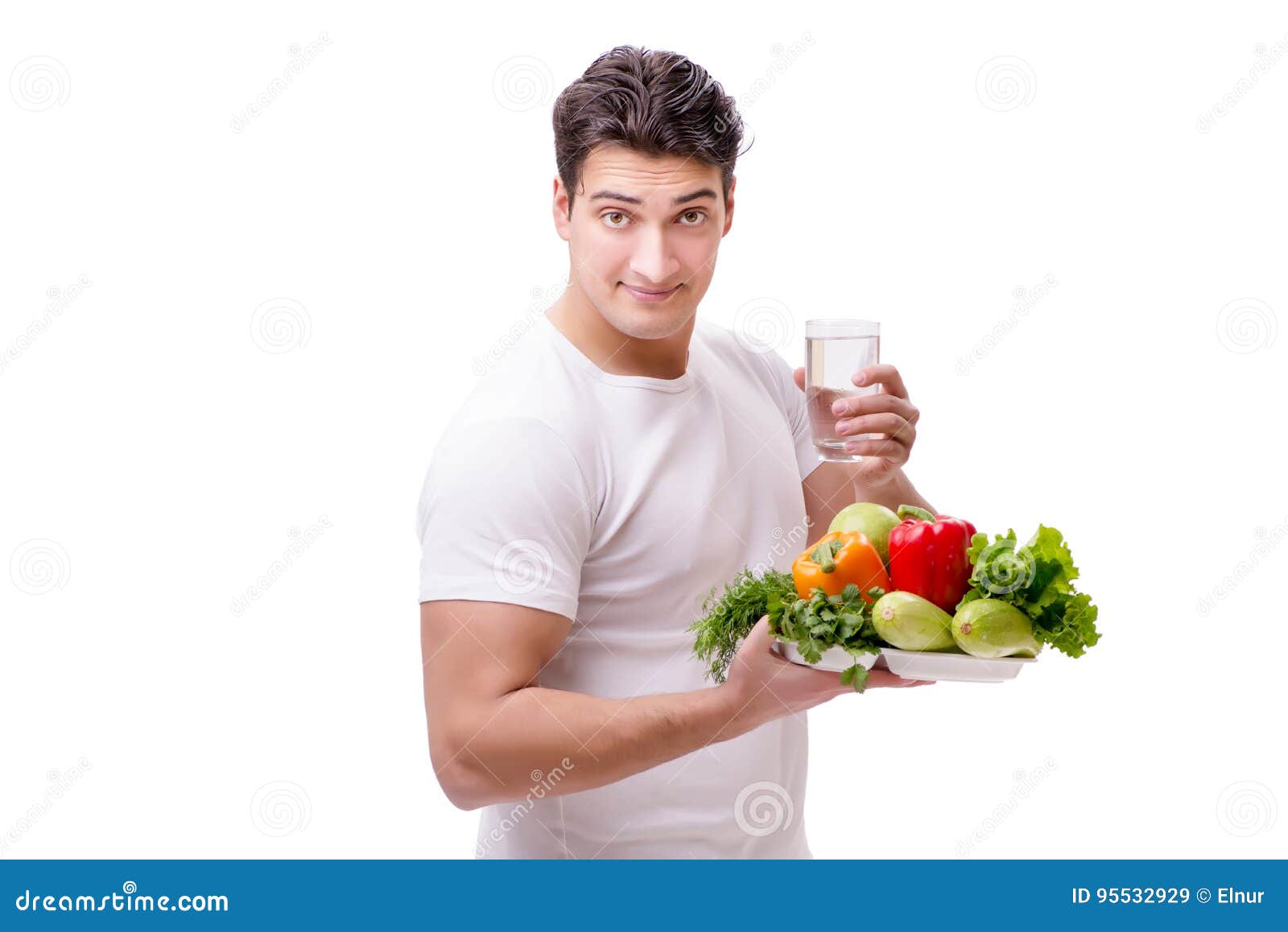 The Man in Healthy Eating Concept Stock Image - Image of health, bell ...