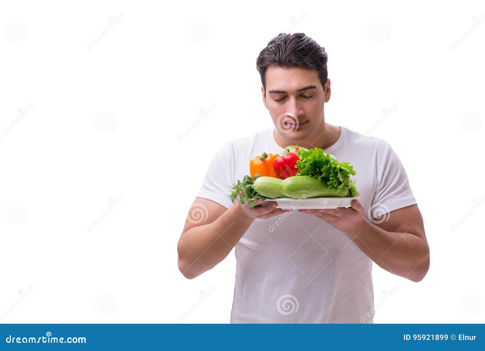 The Man in Healthy Eating Concept Stock Image - Image of fruit, happy ...