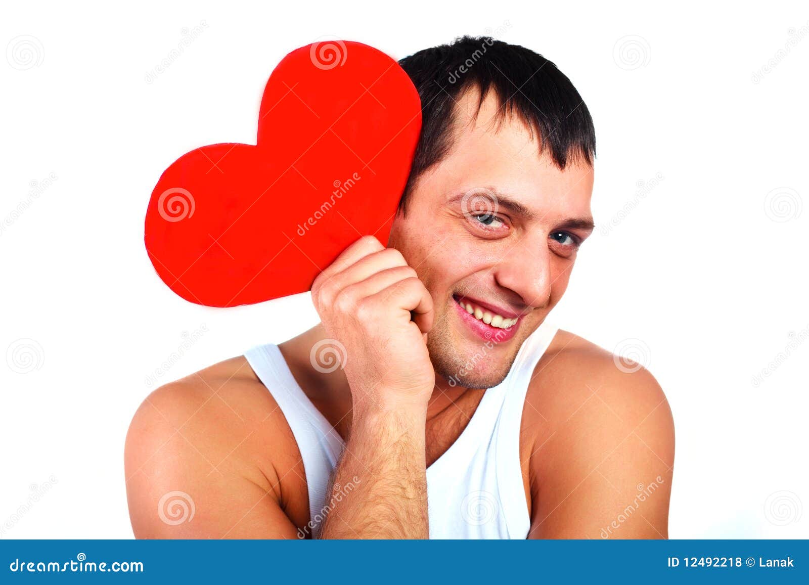 Man with a heart stock photo. Image of feeling, hold - 12492218