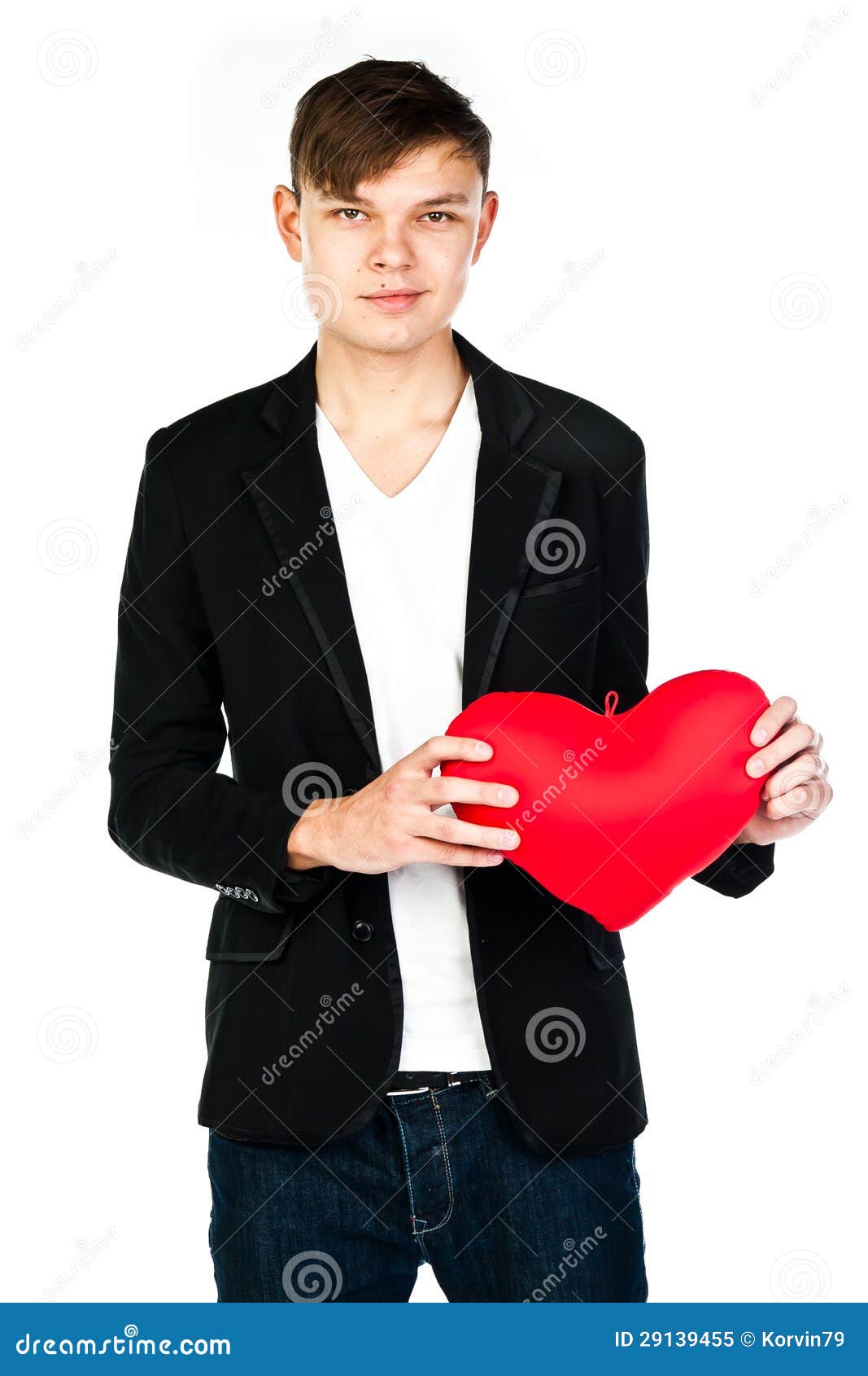 A man with a heart stock image. Image of romantic, young - 29139455