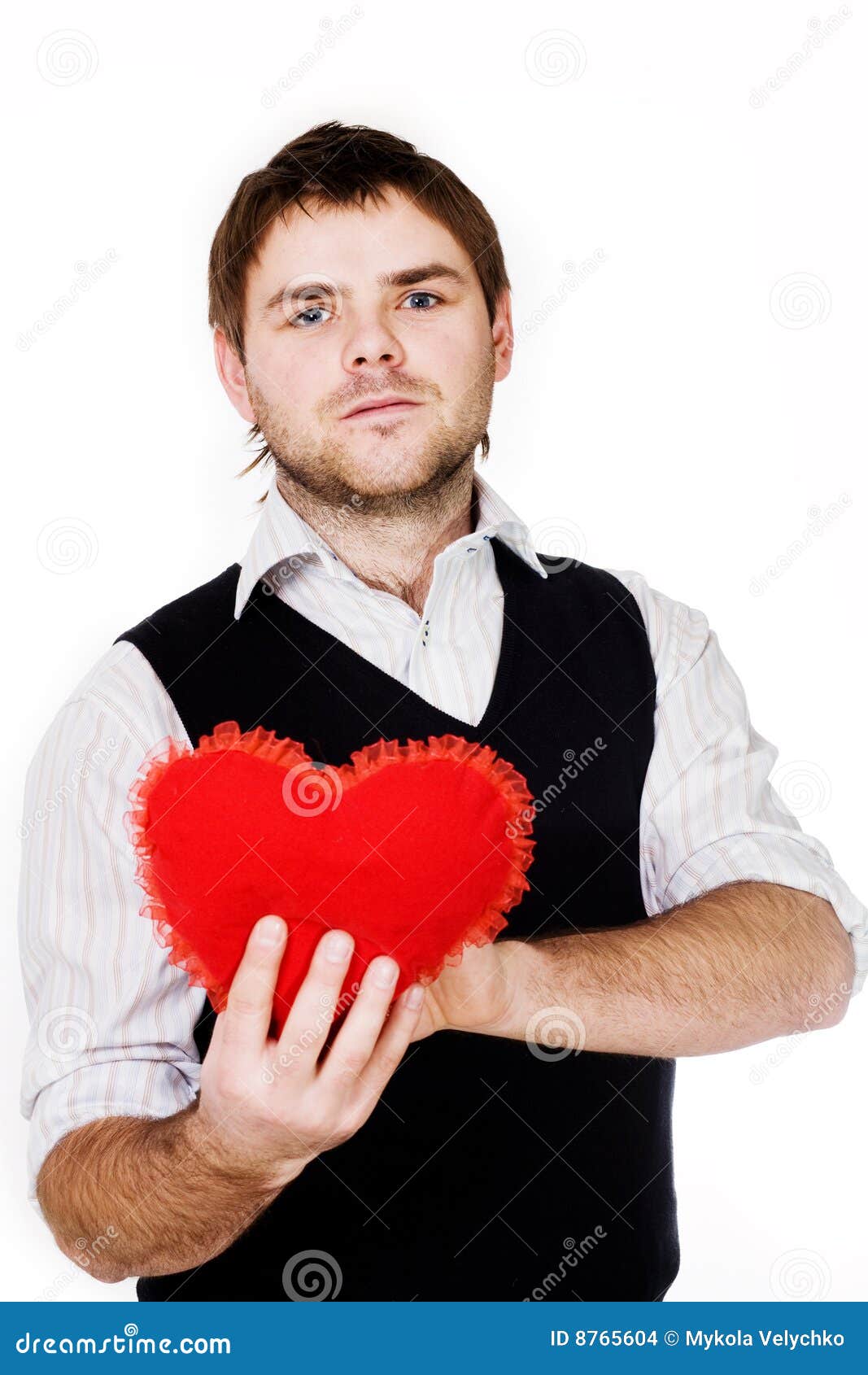 Man with heart stock photo. Image of young, holiday, celebration - 8765604