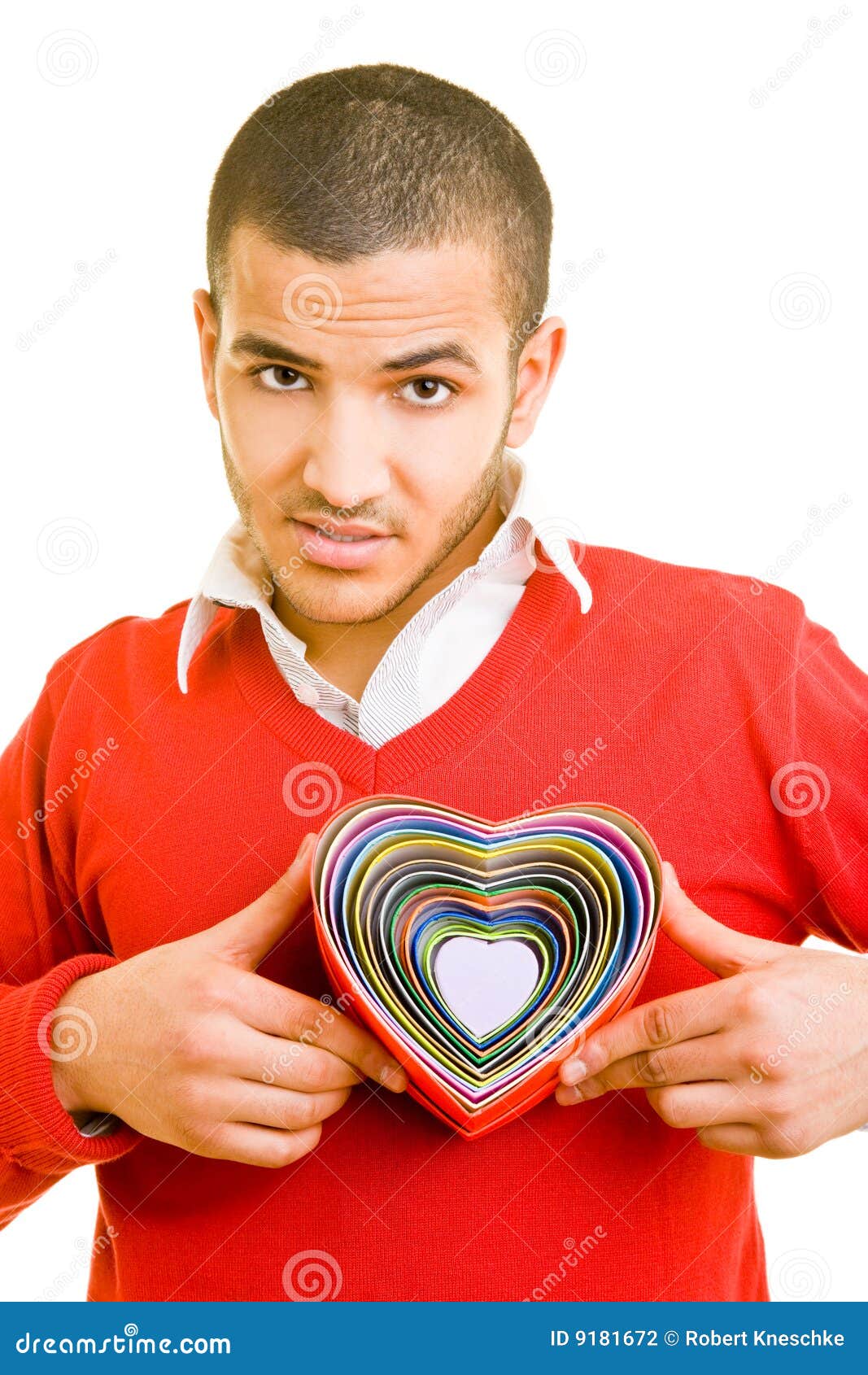 Man with heart stock photo. Image of heart, symbol, studio - 9181672