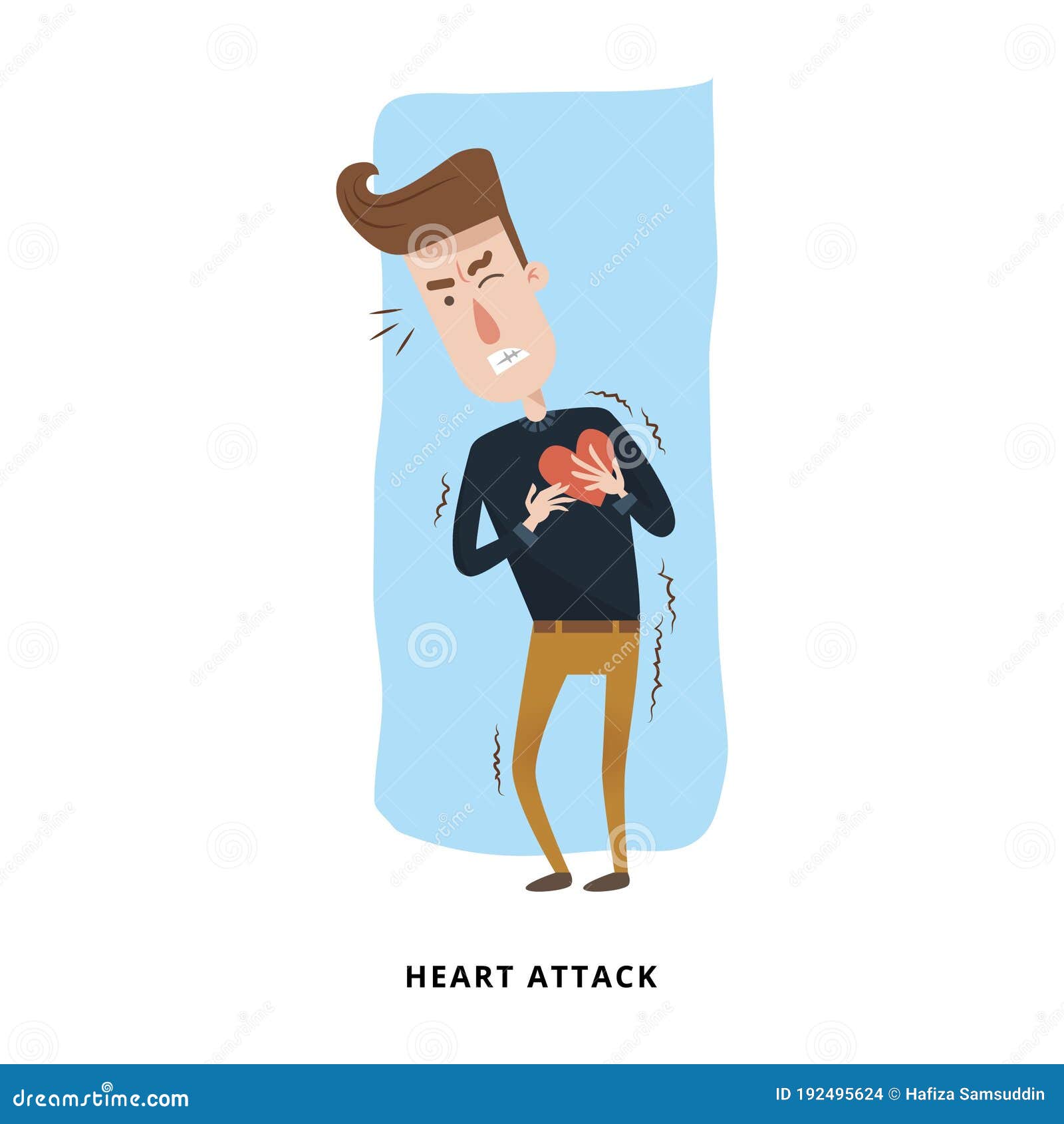 Man with Heart Attack. Vector Illustration Decorative Design Stock ...