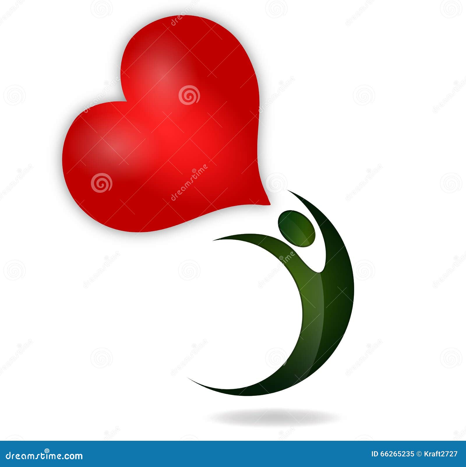 A man with a heart logo stock vector. Illustration of abstract - 66265235