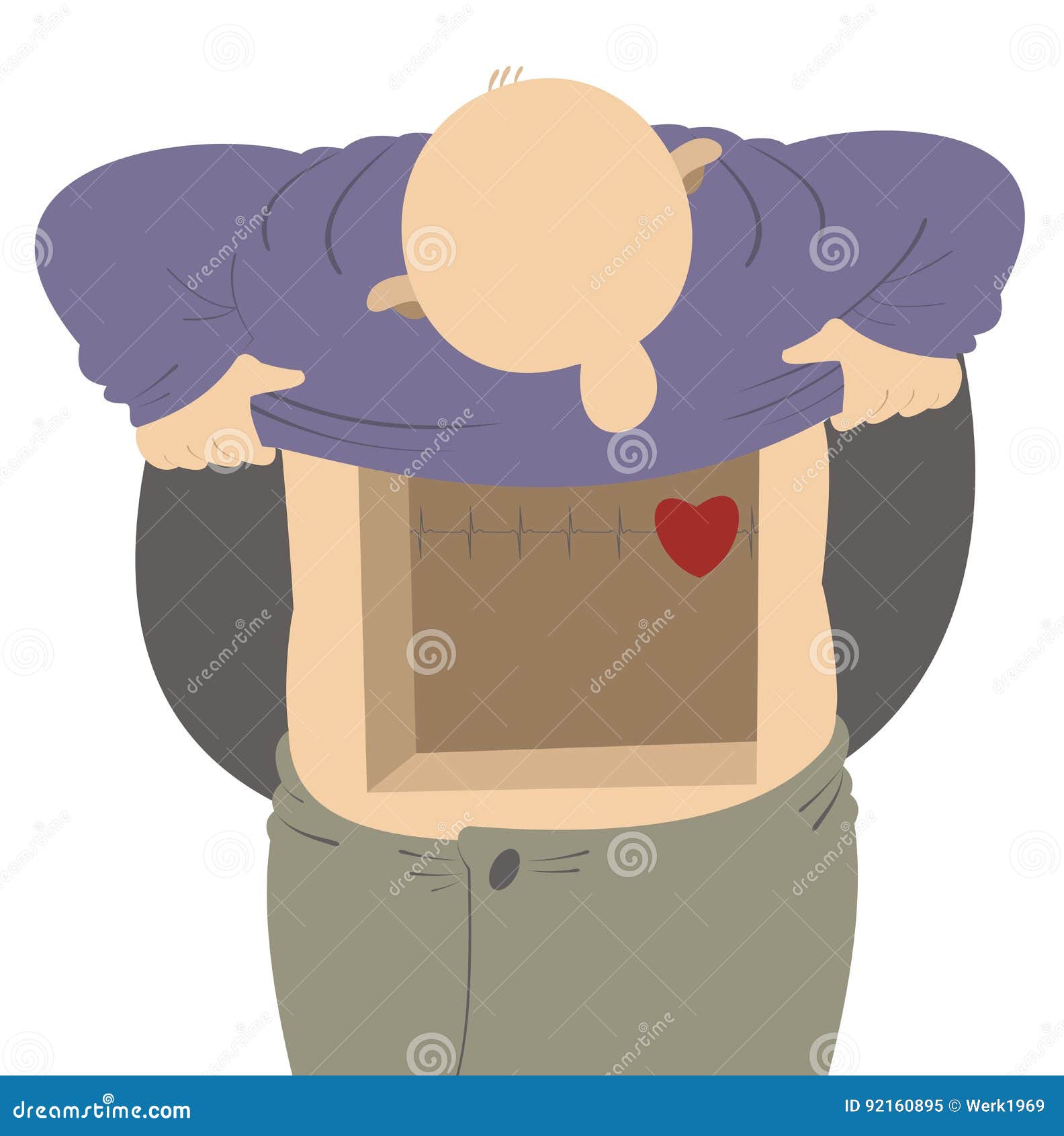 Man and heart rate stock vector. Illustration of vertical - 92160895