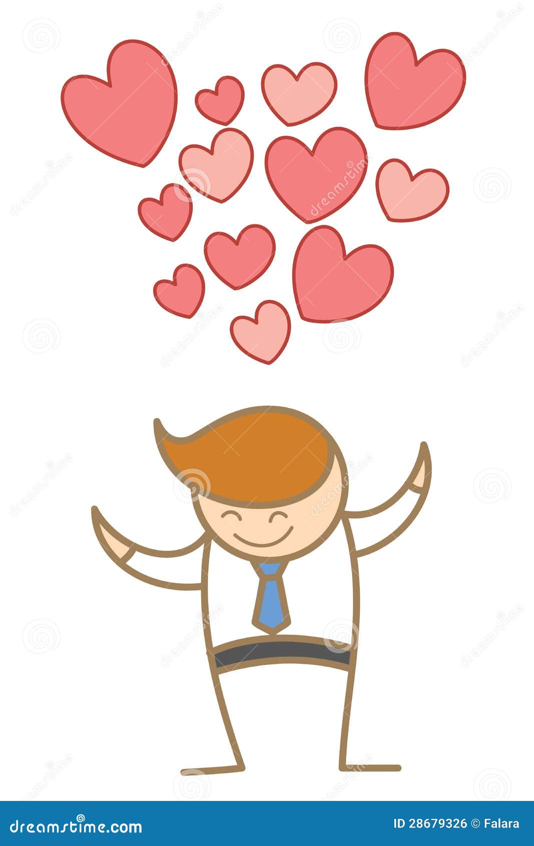 Man with hearts stock vector. Illustration of romance - 28679326