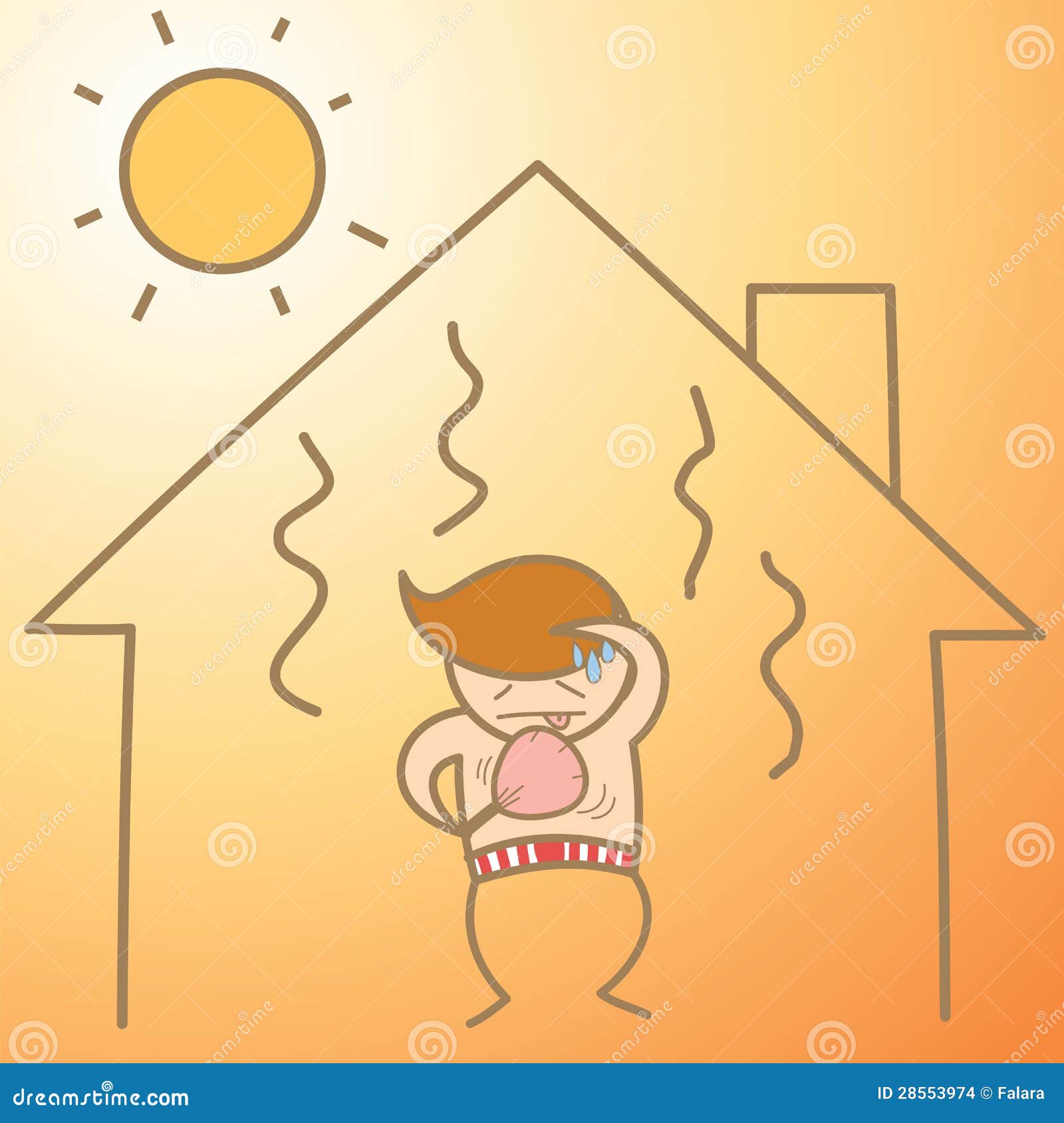 Man in the heat house stock vector. Illustration of heat - 28553974