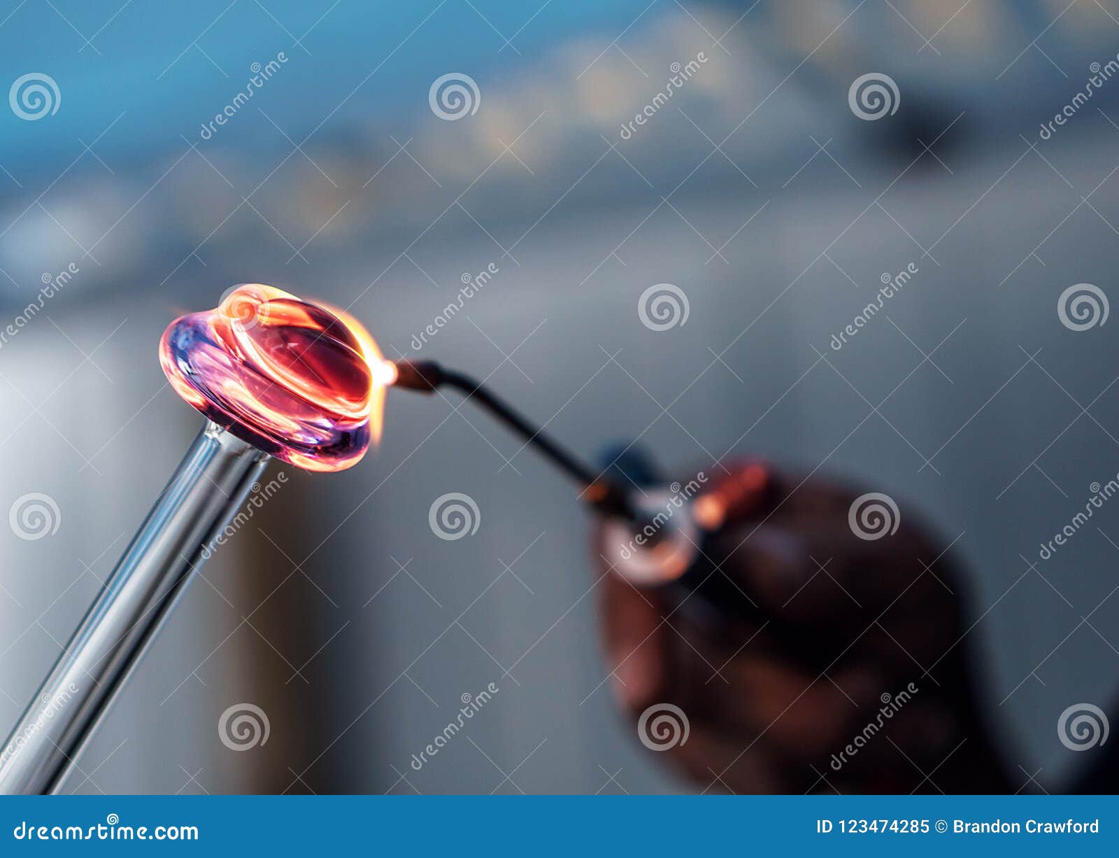 A Man Heating Glass with a Torch Stock Image - Image of torch ...