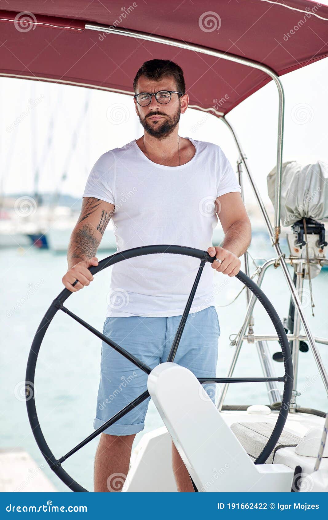 The man at the helm stock photo. Image of adventure - 191662422