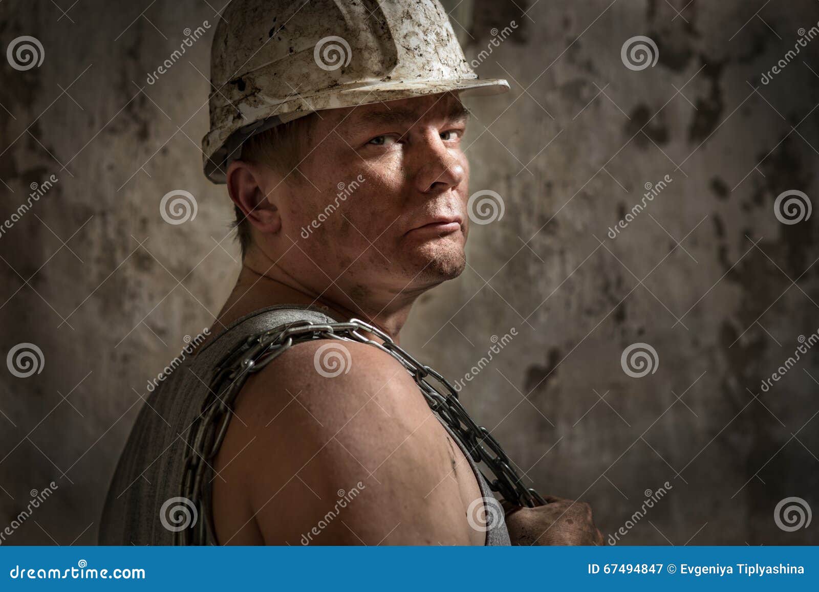 Man in a helmet miner stock image. Image of face, background - 67494847