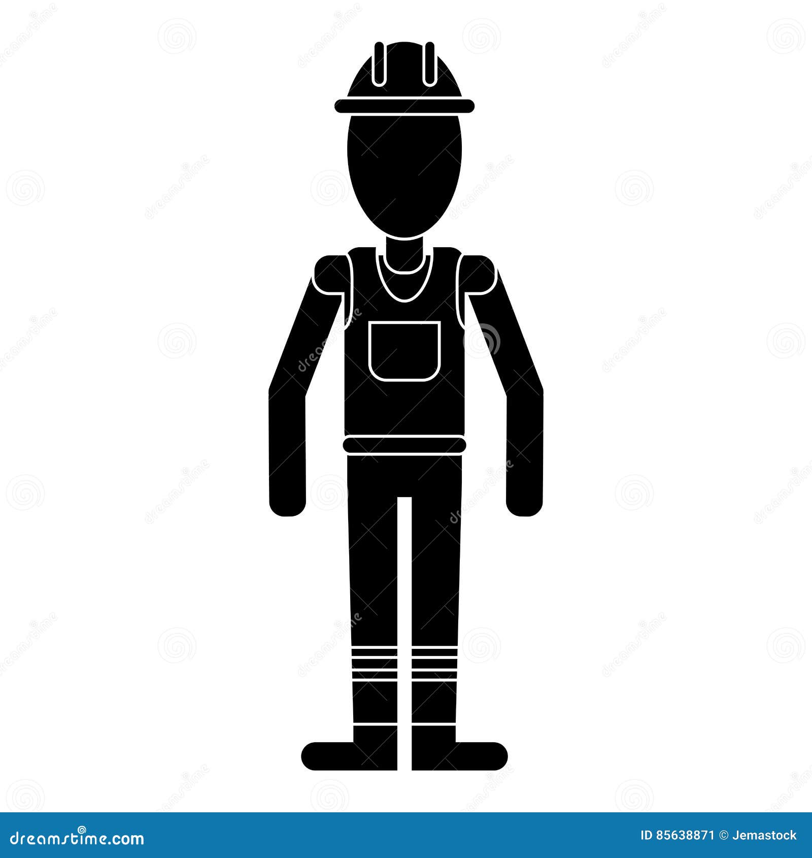 Man With Helmet Uniform Work Professional Contractor Pictogram Cartoon ...
