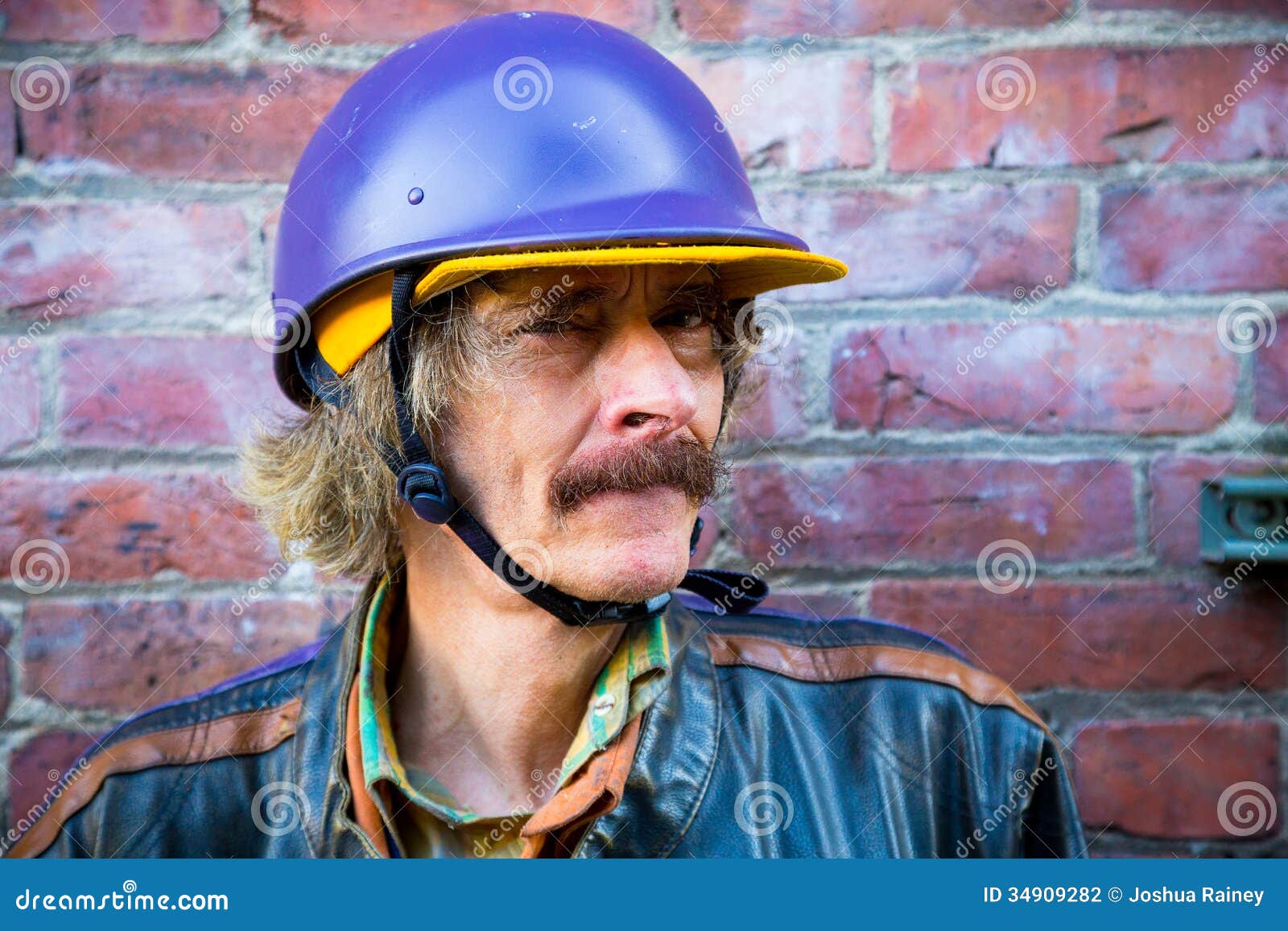 Man in Helmet stock photo. Image of helmet, poverty, individual - 34909282