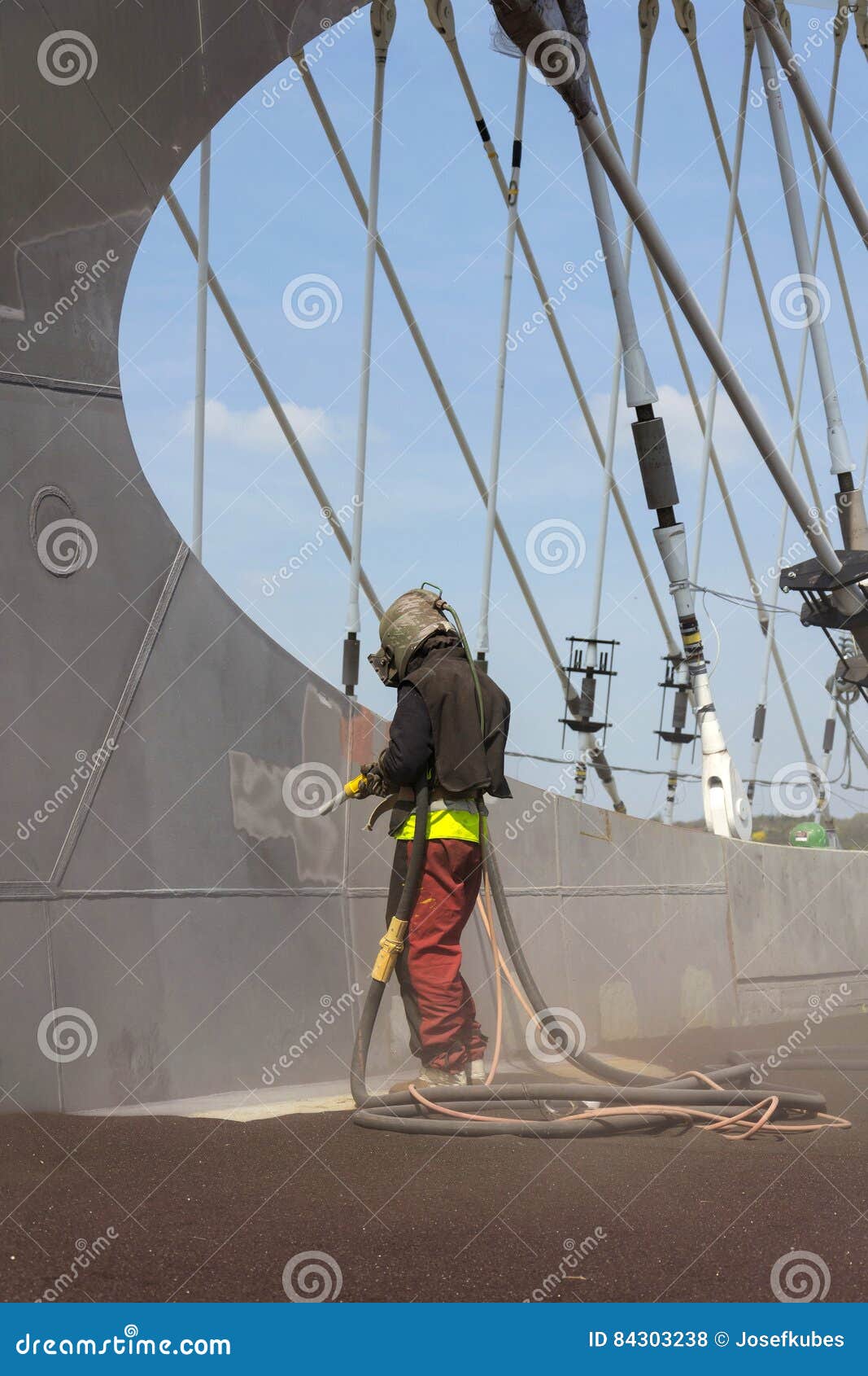 Man with Helmet Working on a Bridge Construction Editorial Stock Photo ...
