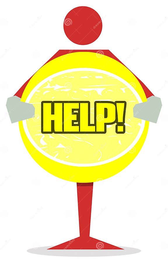 Man with Help banner stock vector. Illustration of cartoon - 83718793