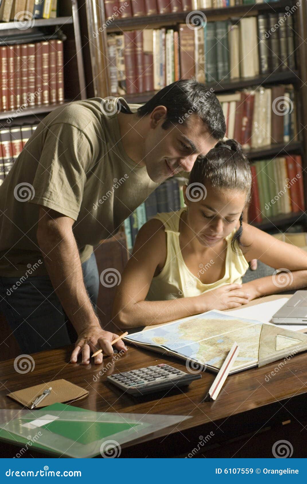 Man Helping Woman Study - Vertical Stock Image - Image of students ...