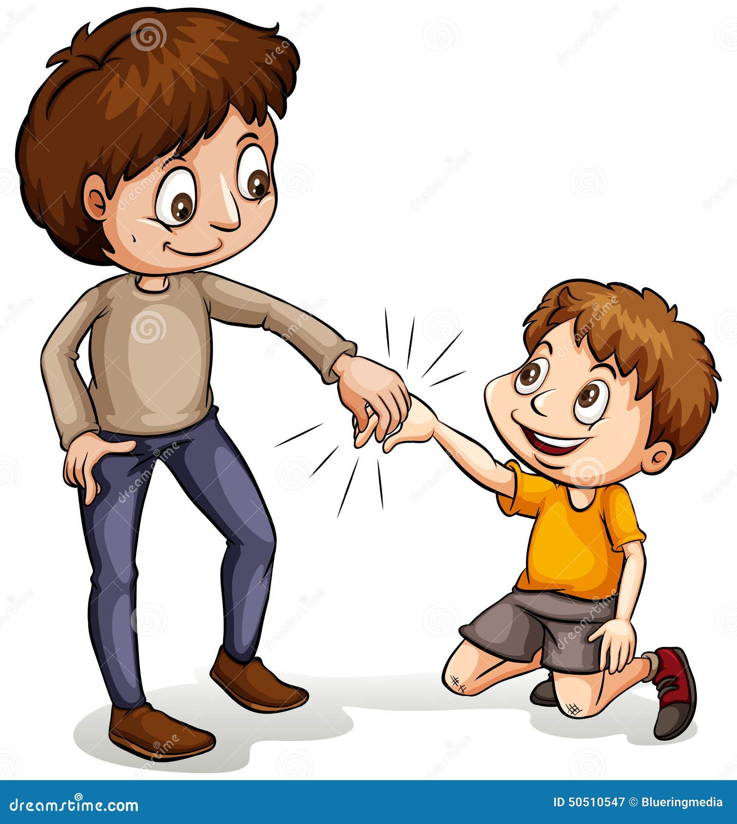 A Man Helping A Young Boy Stock Vector - Image: 50510547