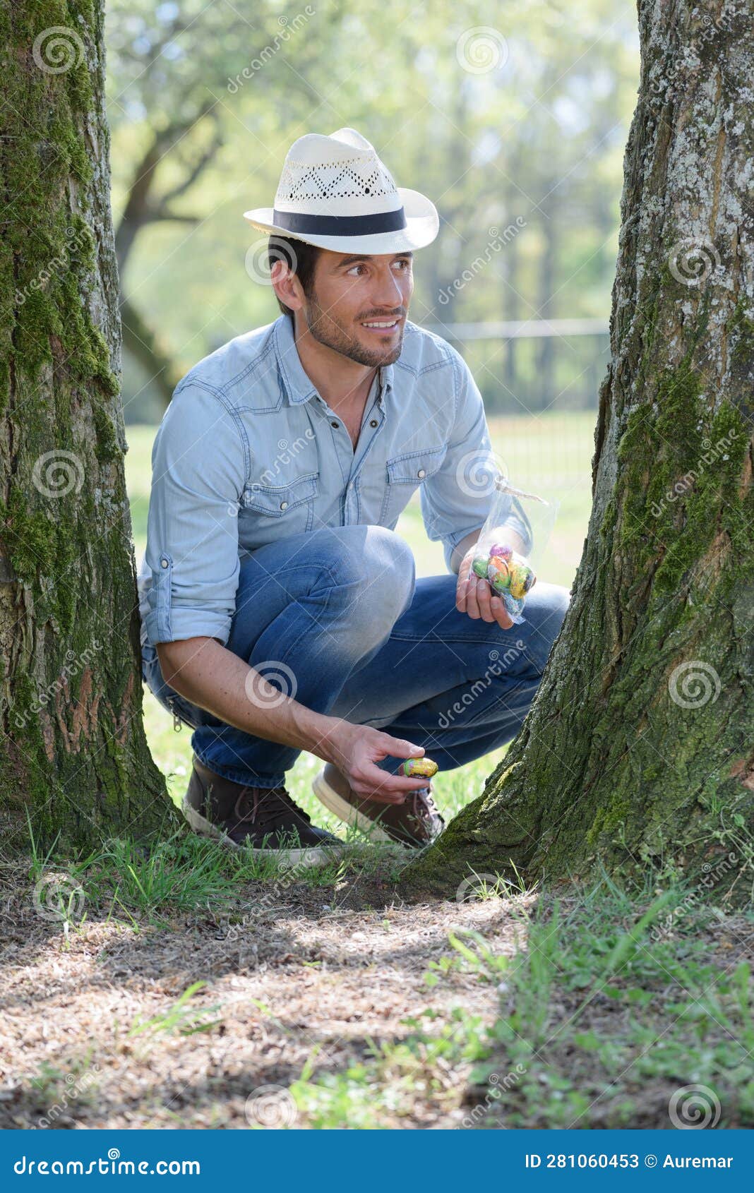 Man hiding behind tree stock image. Image of senior - 281060453