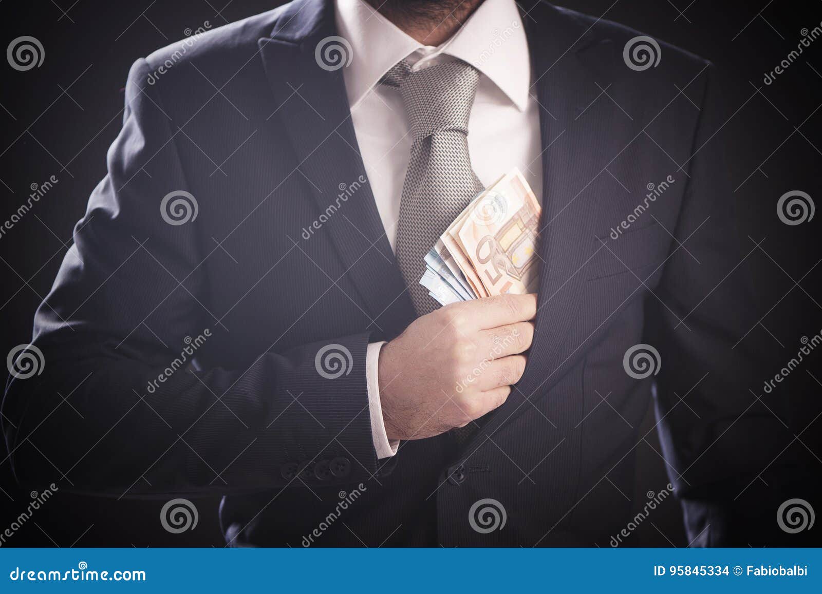 Man Hiding Euro Banknotes in His Jacket Stock Photo - Image of gain ...