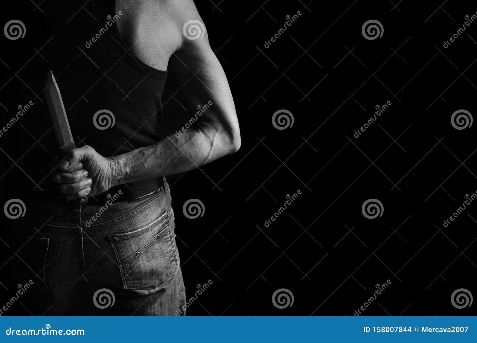 Man Hiding a Knife Behind His Back Stock Photo - Image of attack ...