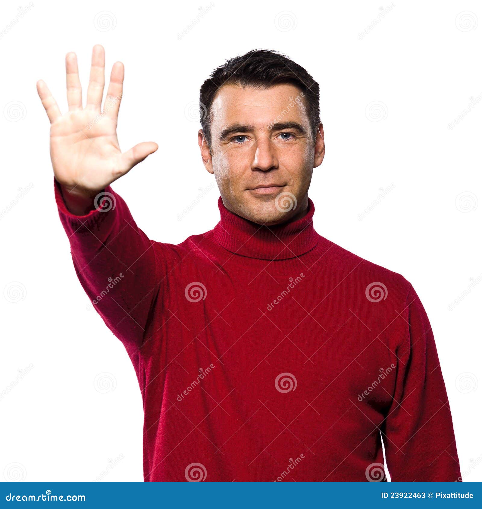 Man high five gesture stock image. Image of looking, isolated - 23922463