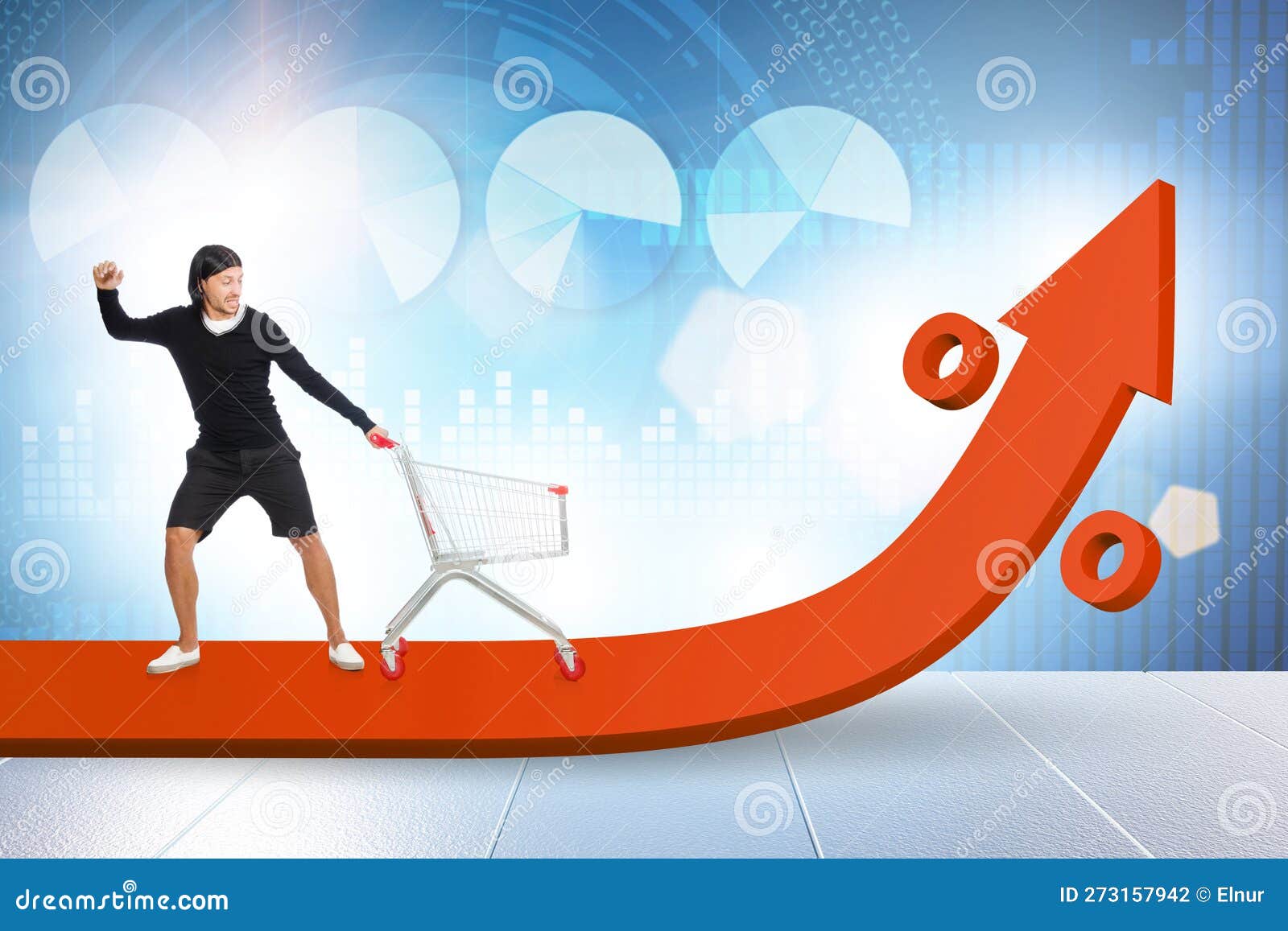 Man in High Grocery Inflation Concept Stock Photo - Image of interest ...