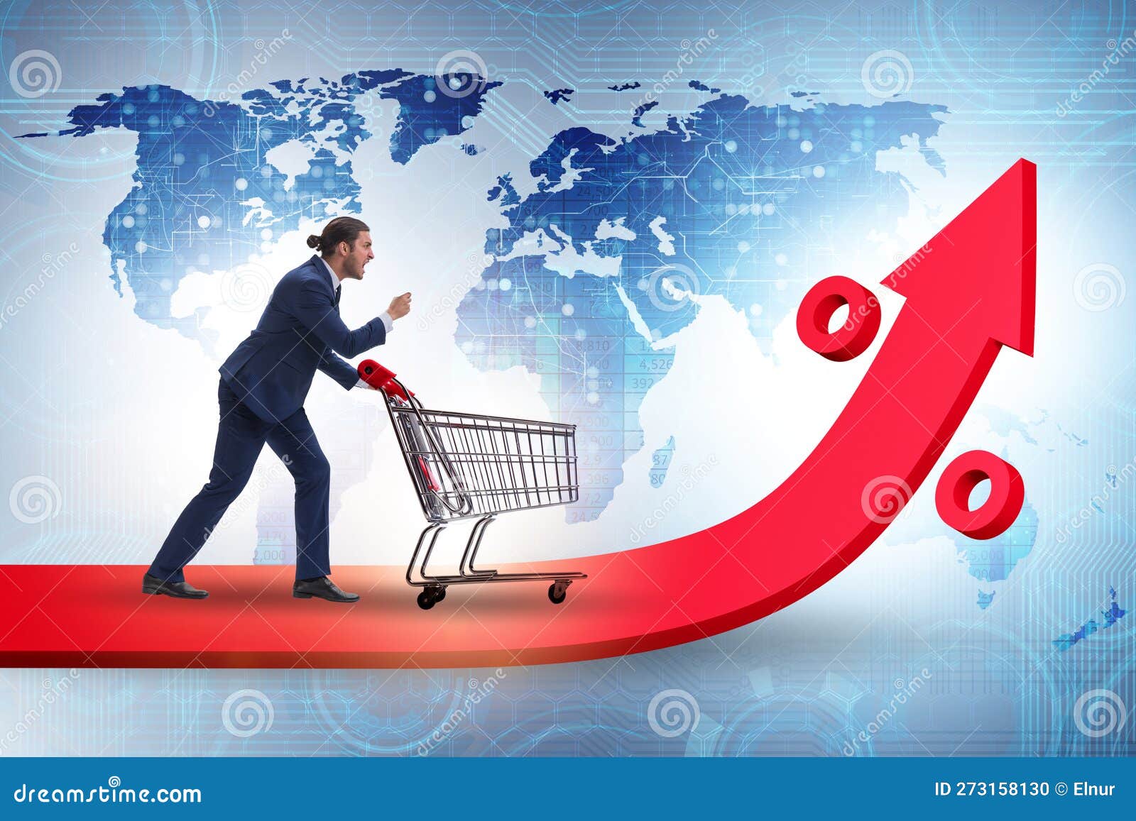 Man in High Grocery Inflation Concept Stock Photo - Image of bargain ...