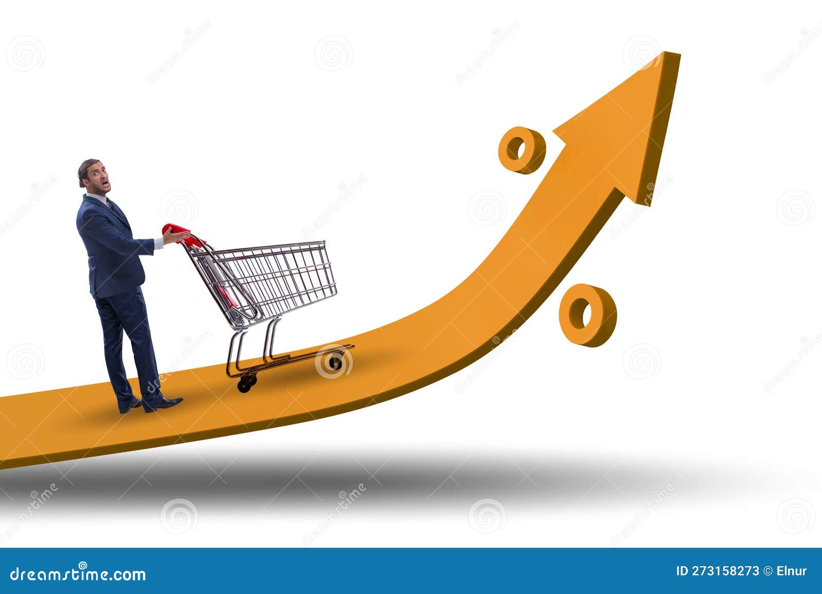 Man in High Grocery Inflation Concept Stock Image - Image of ...